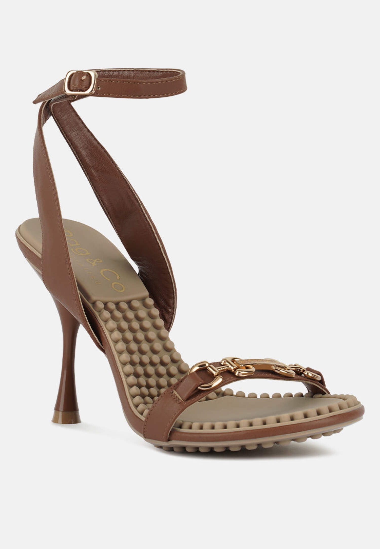 DAENERYS Mocca Horsebit Embellished Sandals - Walmart.com