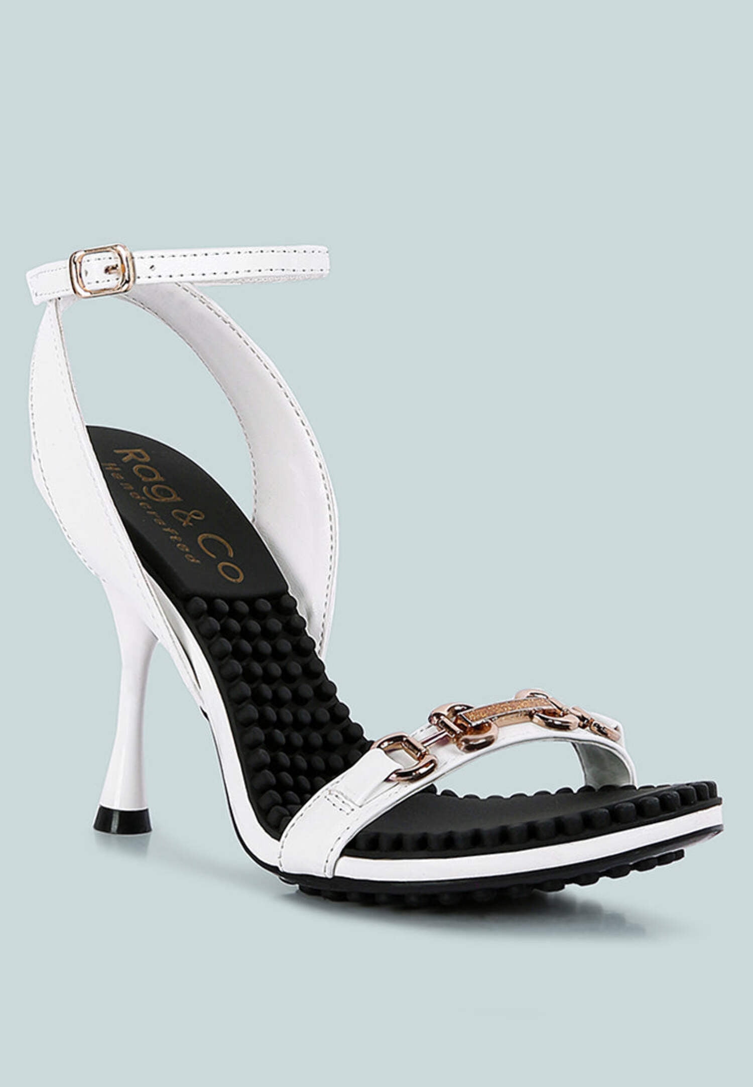 DAENERYS White Horsebit Embellished Sandals - Walmart.com