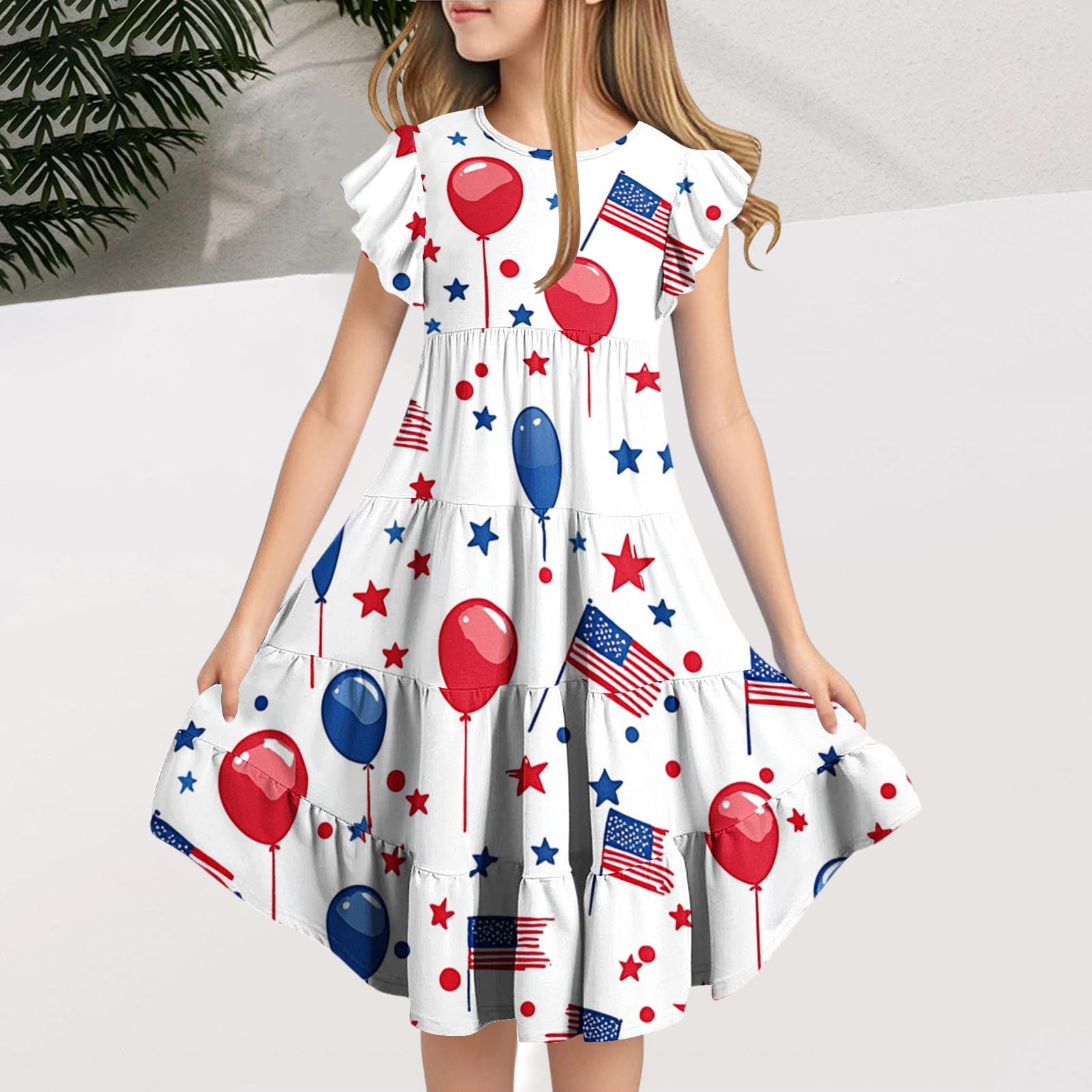 DAETIROS 4th of july Dresses for Girls,American Flag Crew Neck ...
