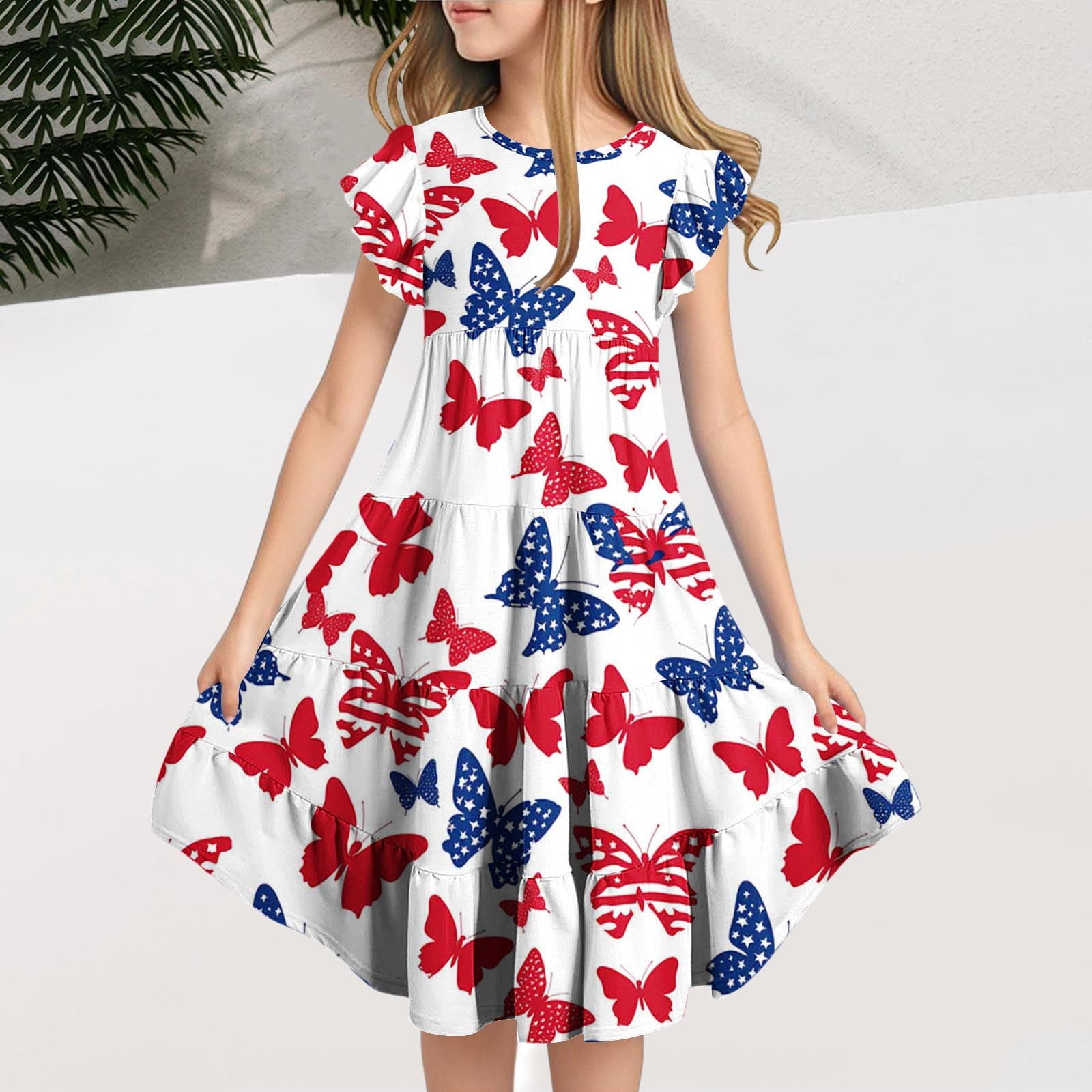 DAETIROS 4th of july Dresses for Girls,American Flag Crew Neck ...