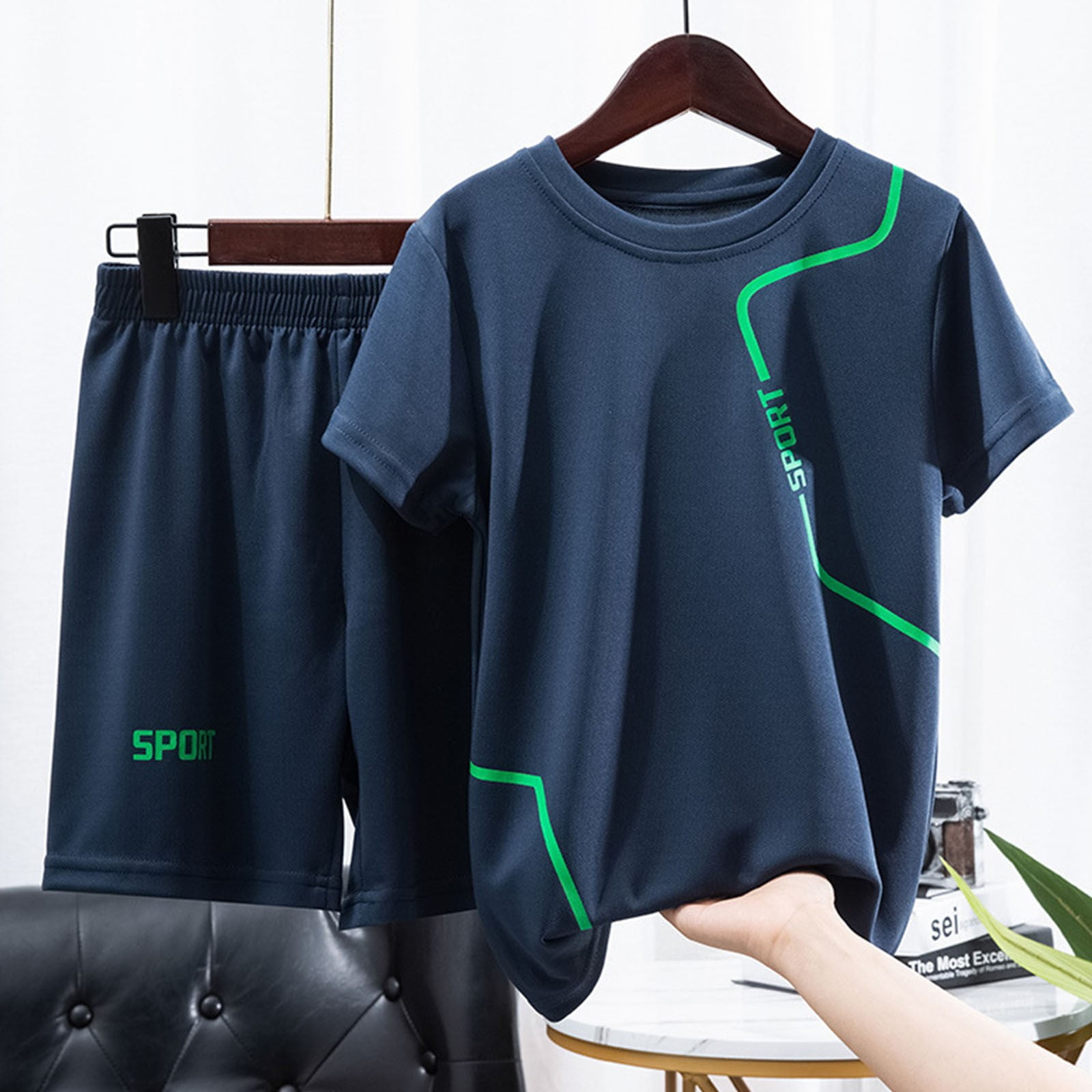 DAETIROS Boys Gym Outfit Sets-Casual Comfy Short Sleeve T-Shirt and ...