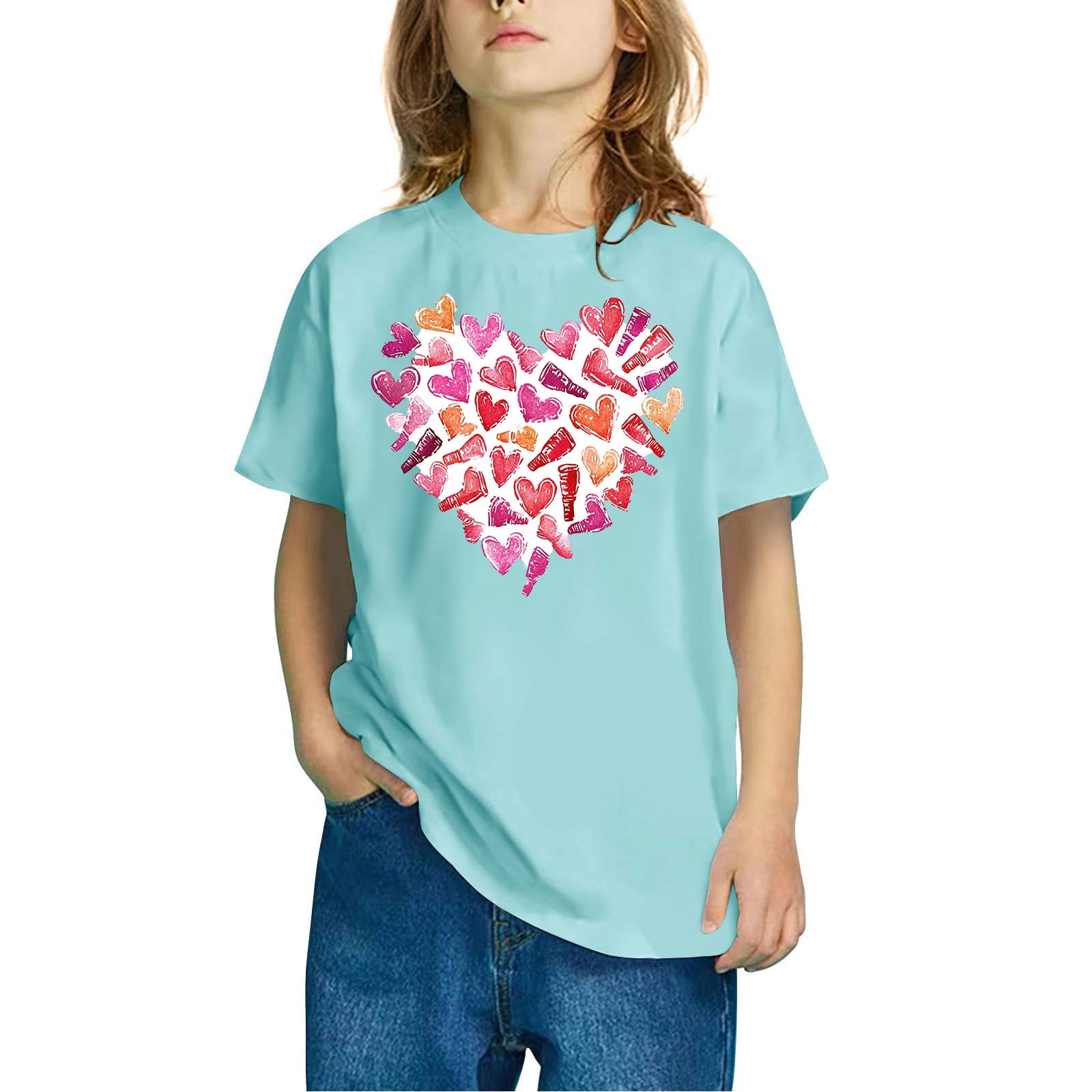 DAETIROS Boys and Girls T-Shirt, Comfy Fashion Short Sleeve Soft Cotton ...