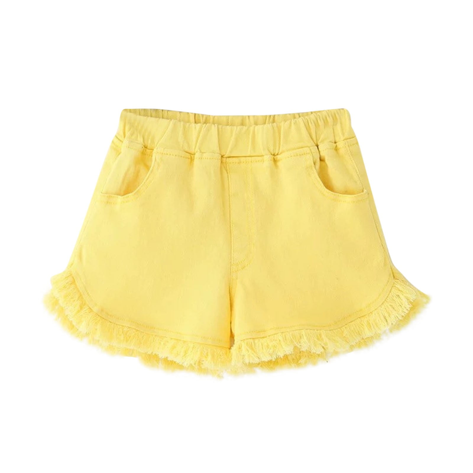 DAETIROS Girls Denim Shorts,Fashion Solid Casual Elastic Girls Summer ...