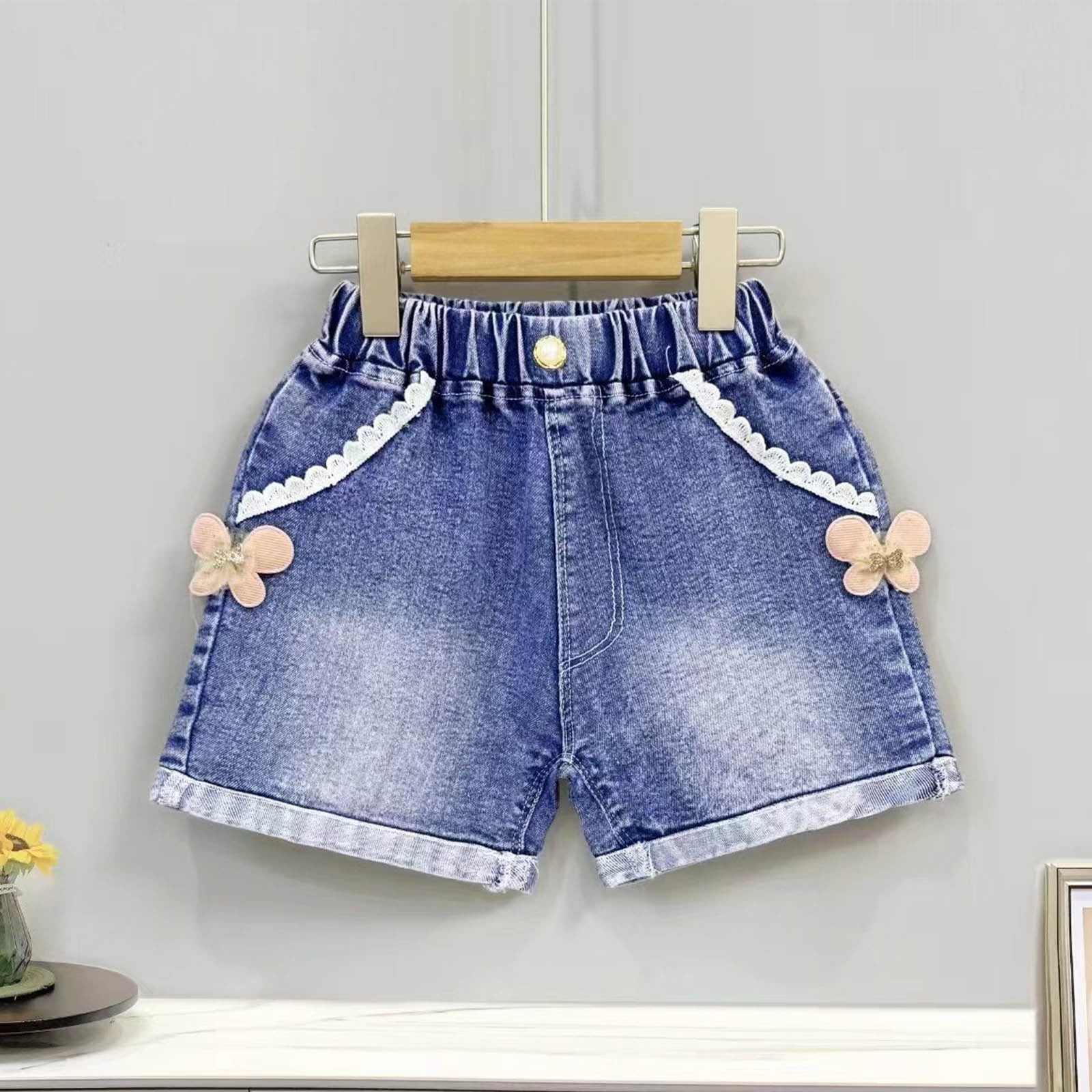 DAETIROS Girls Jeans Shorts with Pockets,Casual Summer Fashion Elastic ...