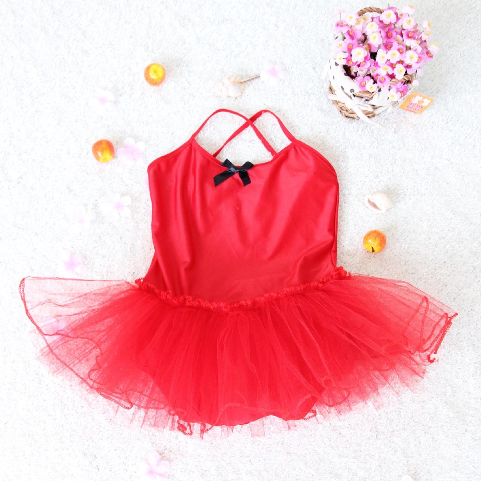 DAETIROS Girls Red Tutu Dress Sleeveless Princess Birthday Party Outfit ...