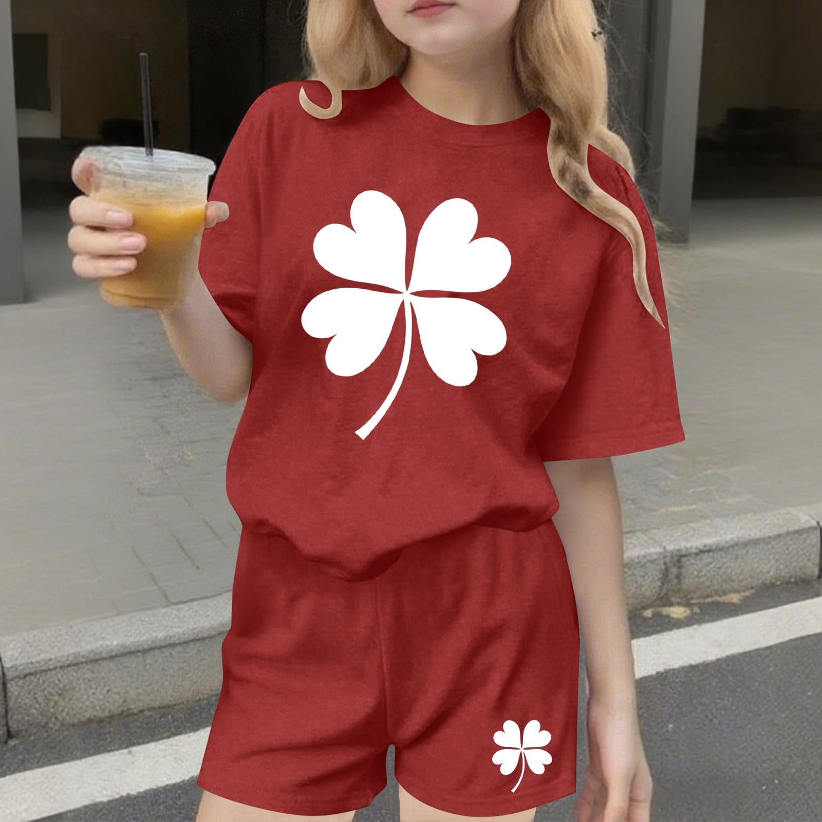 DAETIROS Girls St Patrick's Day Shamrock Outfit & 2 Piece Set | Soft ...