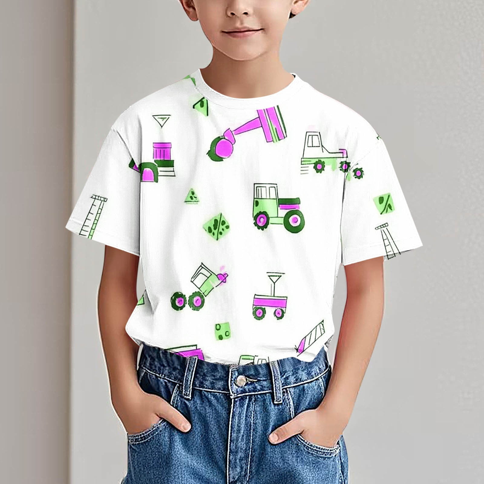 DAETIROS Little Boys Fashion T Shirt, Cute Soft Short Sleeve Crew Neck ...