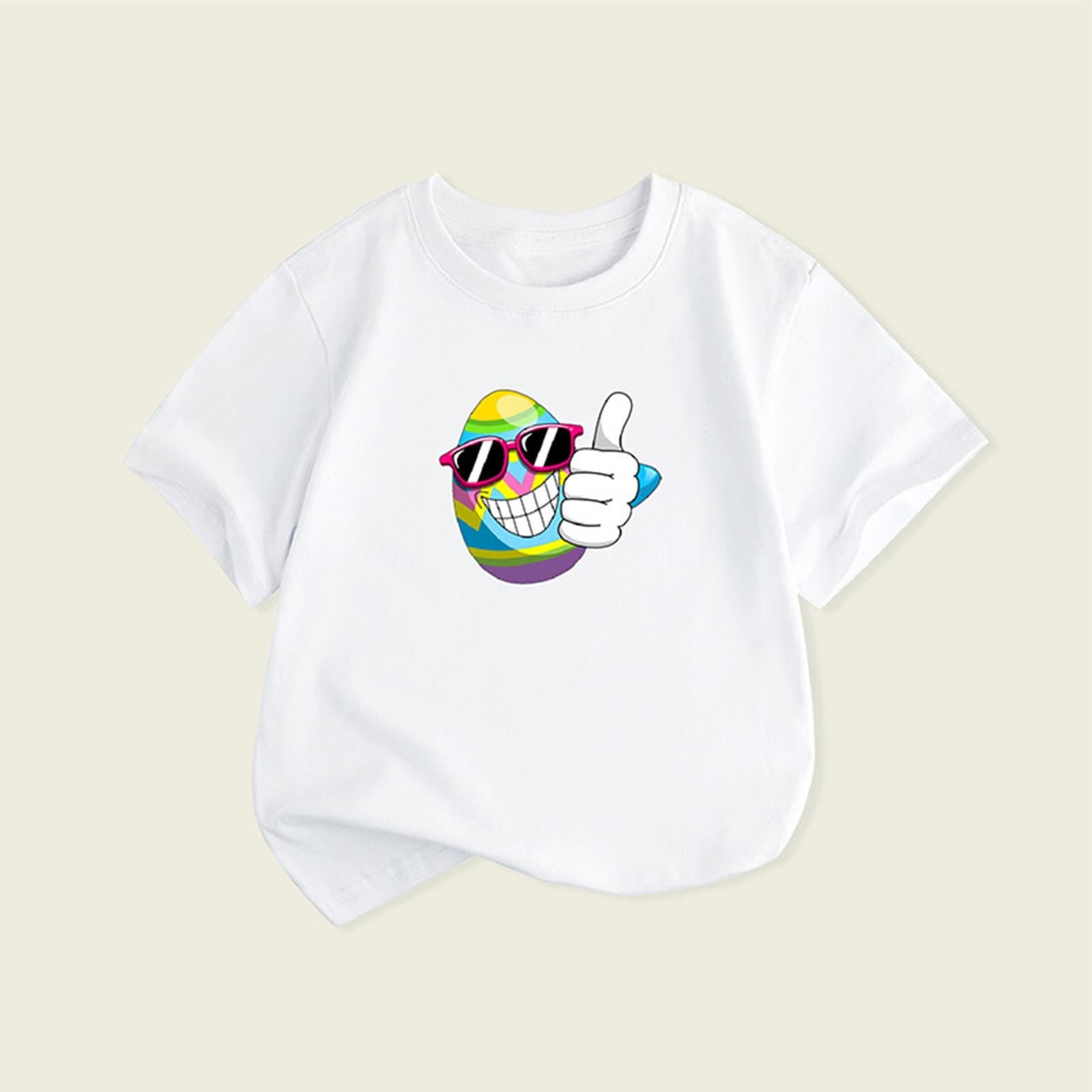 DAETIROS Little Boys T-Shirt, Soft Cotton Easter Cute Comfy Crewneck ...