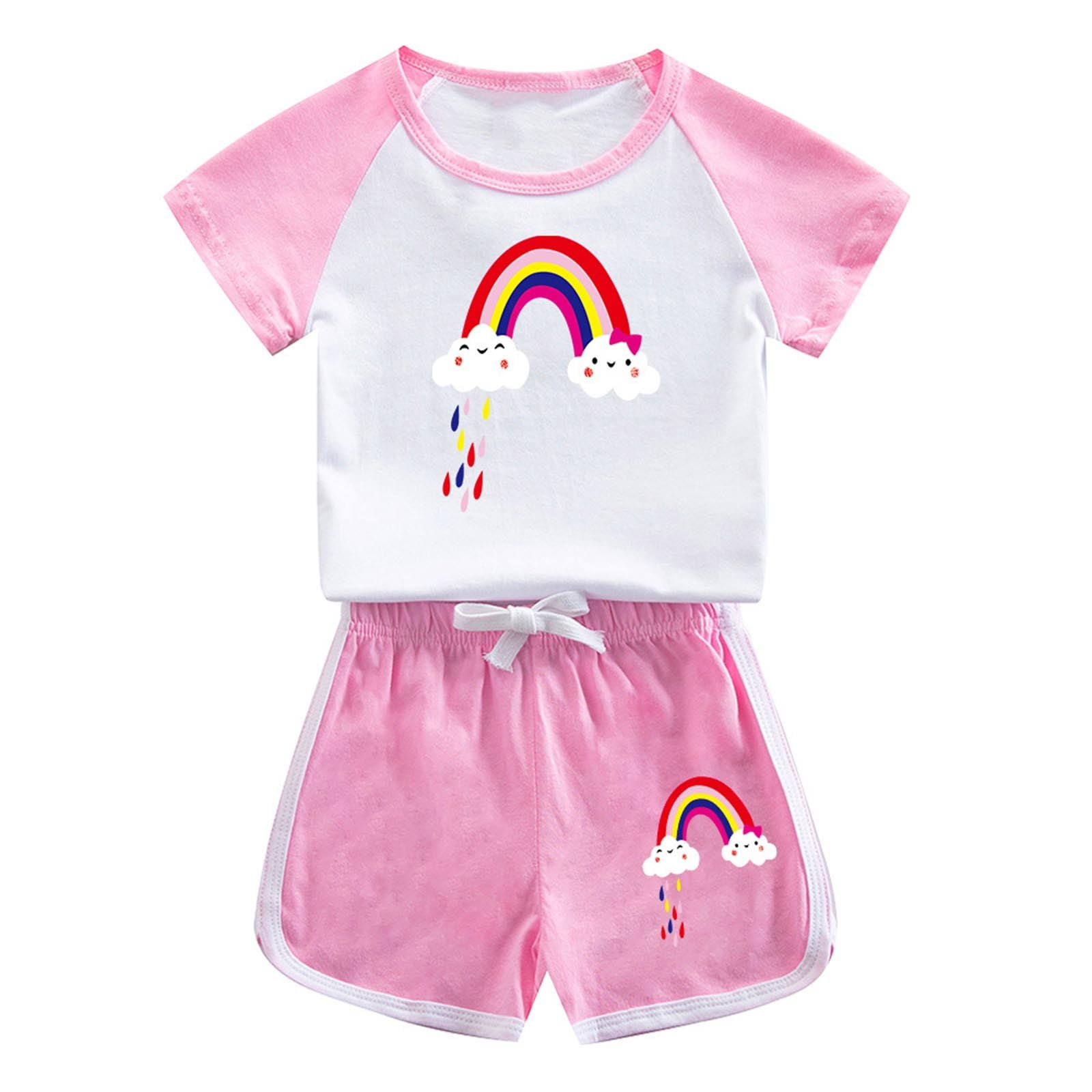 DAETIROS Little Girls Outfit Sets-Comfy Cotton Cute Tank Top and ...