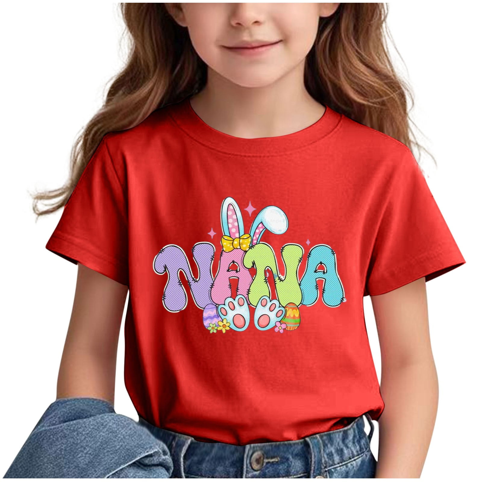 DAETIROS Little Girls T Shirt, Comfy Crewneck Short Sleeve Easter Cute ...