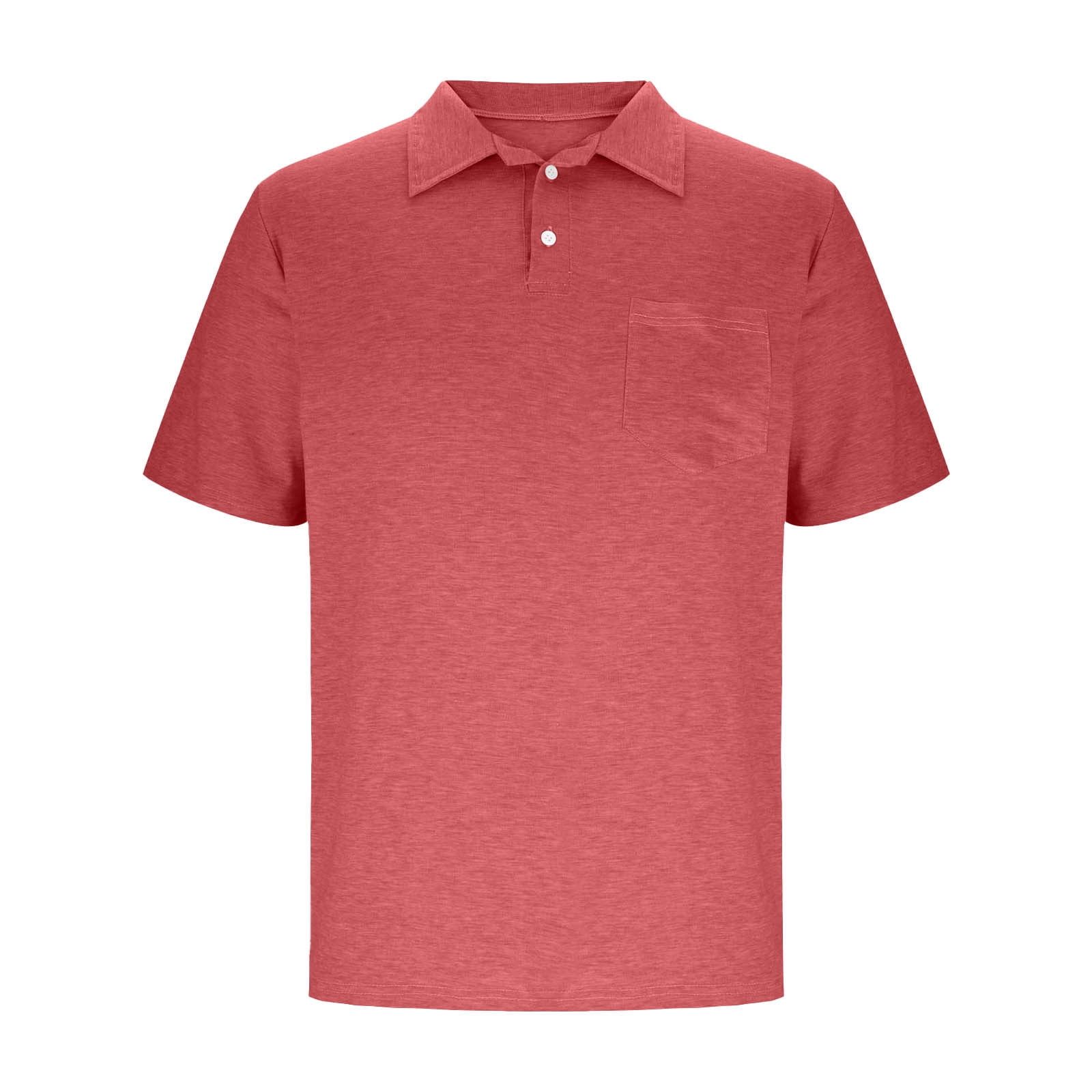 DAETIROS Mens Polos Shirts with Pocket-Fashion Solid Short Sleeve Mens ...