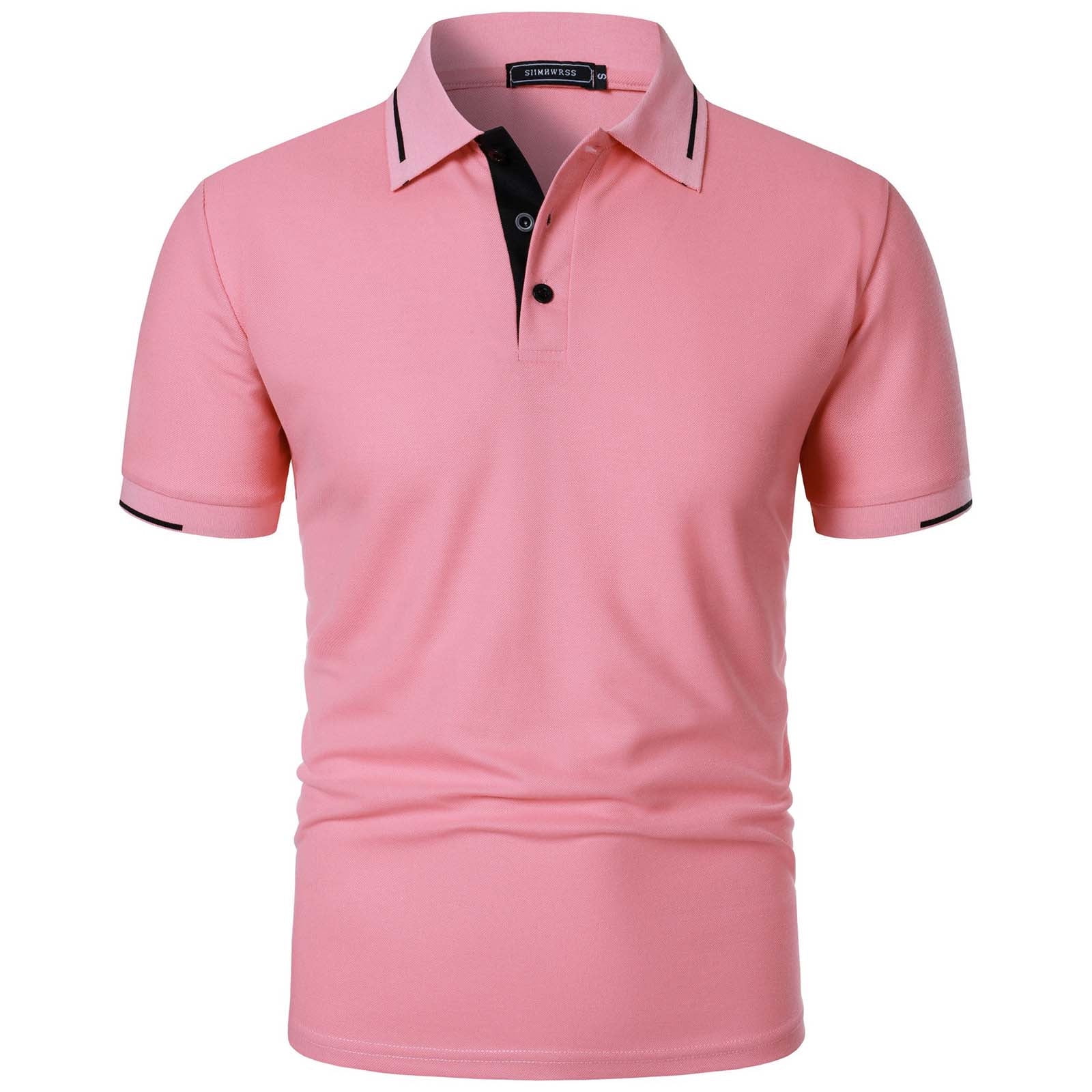 DAETIROS Polo Men Shirt on Solid Fashion Short Sleeve Mens Summer ...