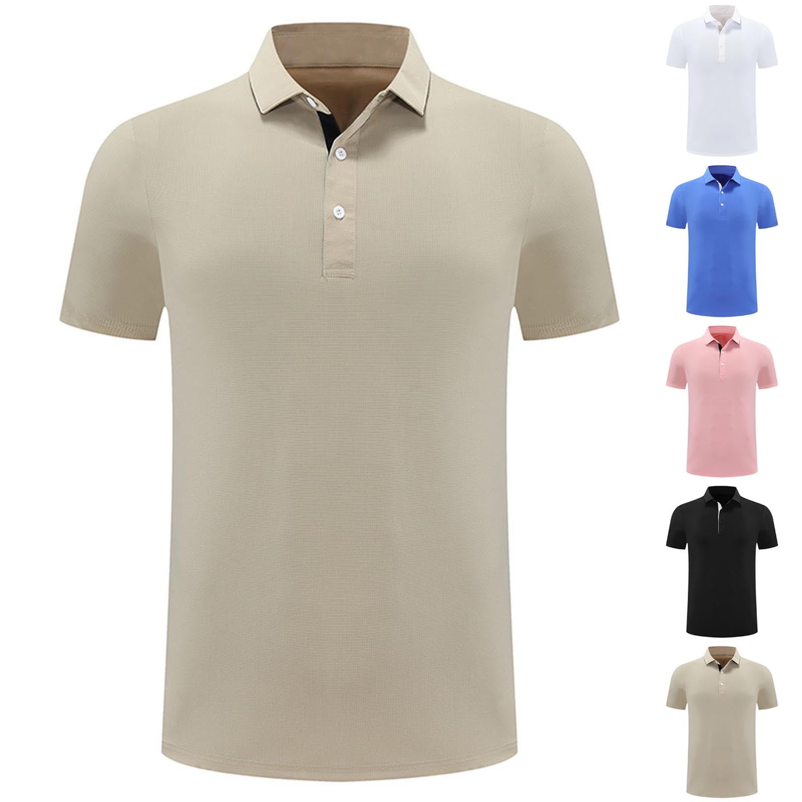 DAETIROS Polo Shirts for Men Clearance-Solid Fashion Short Sleeve Mens ...