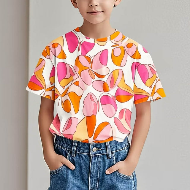 DAETIROS T Shirt for Little Boys, Soft Cute Casual Short Sleeve Comfy ...
