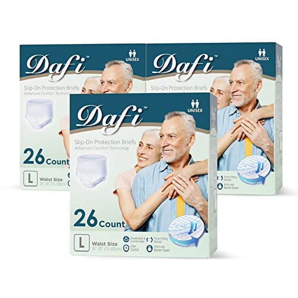 DAFI Adult Incontinence Underwear for Women & Men, L/78 Count Overnight ...