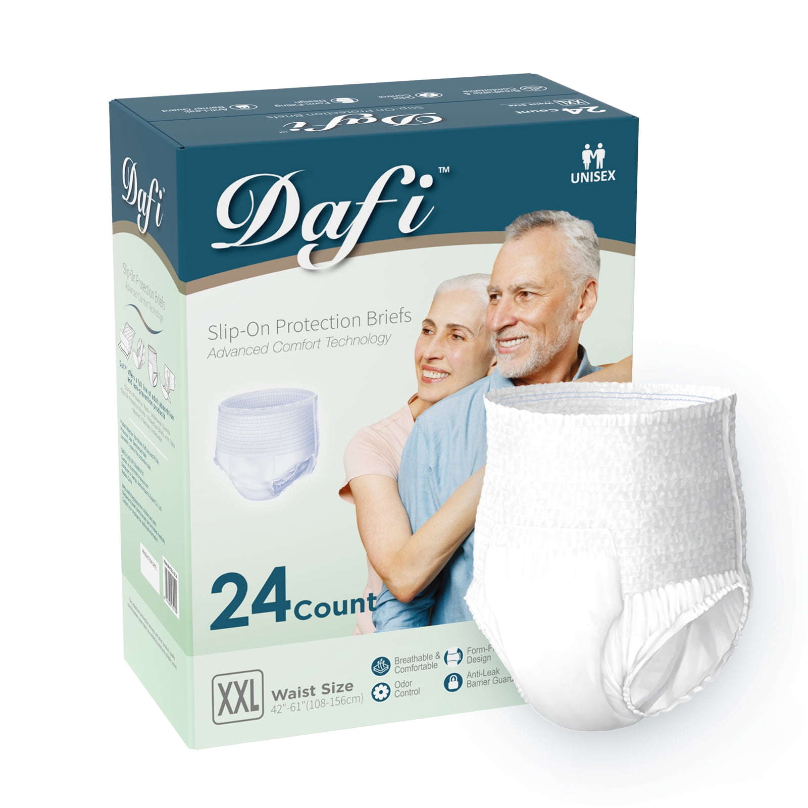 DAFI Adult Incontinence Underwear for Women & Men, XXL/24 Count ...