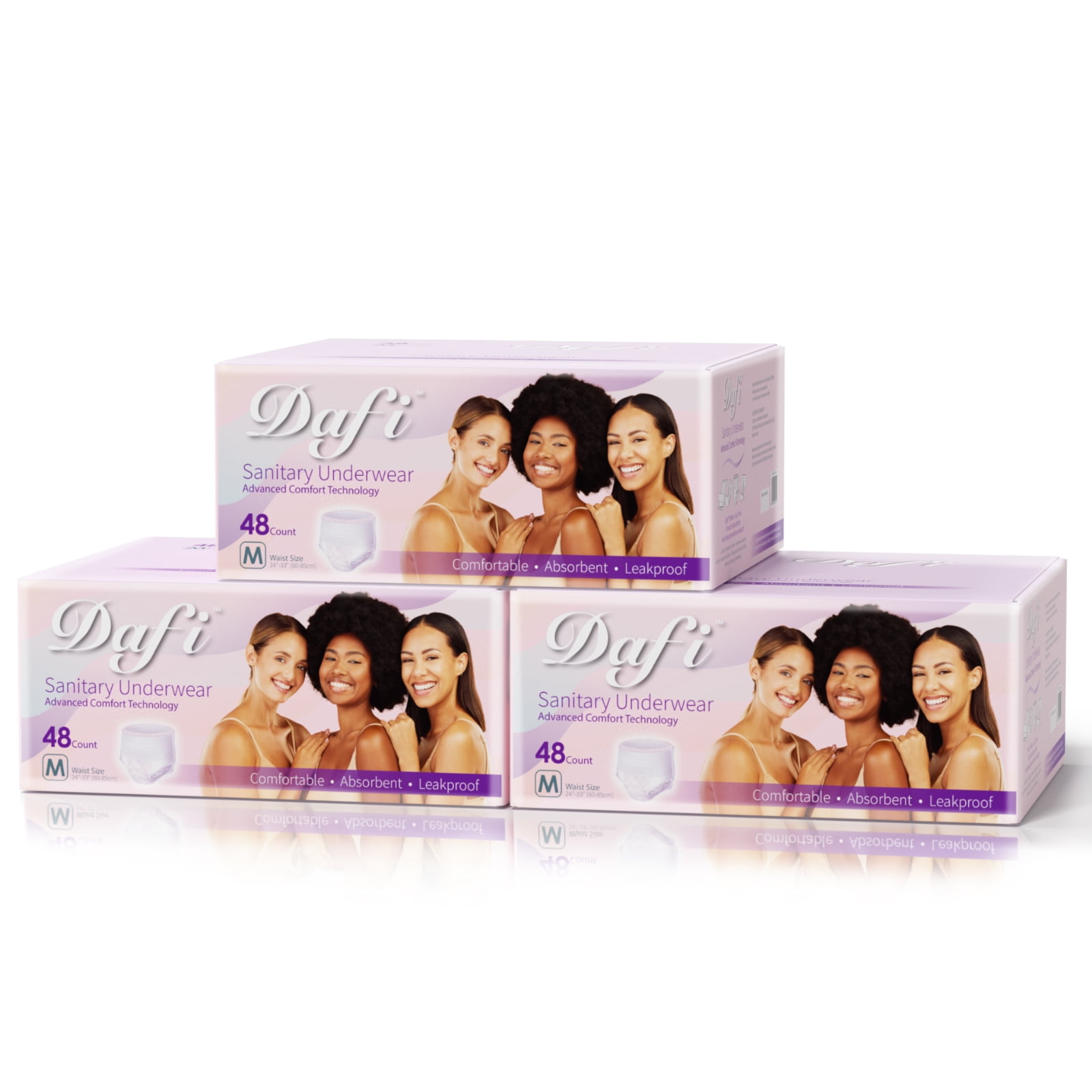DAFI Menstrual Period & Postpartum Incontinence Underwear for Women, 144 Count/Medium Overnight ...