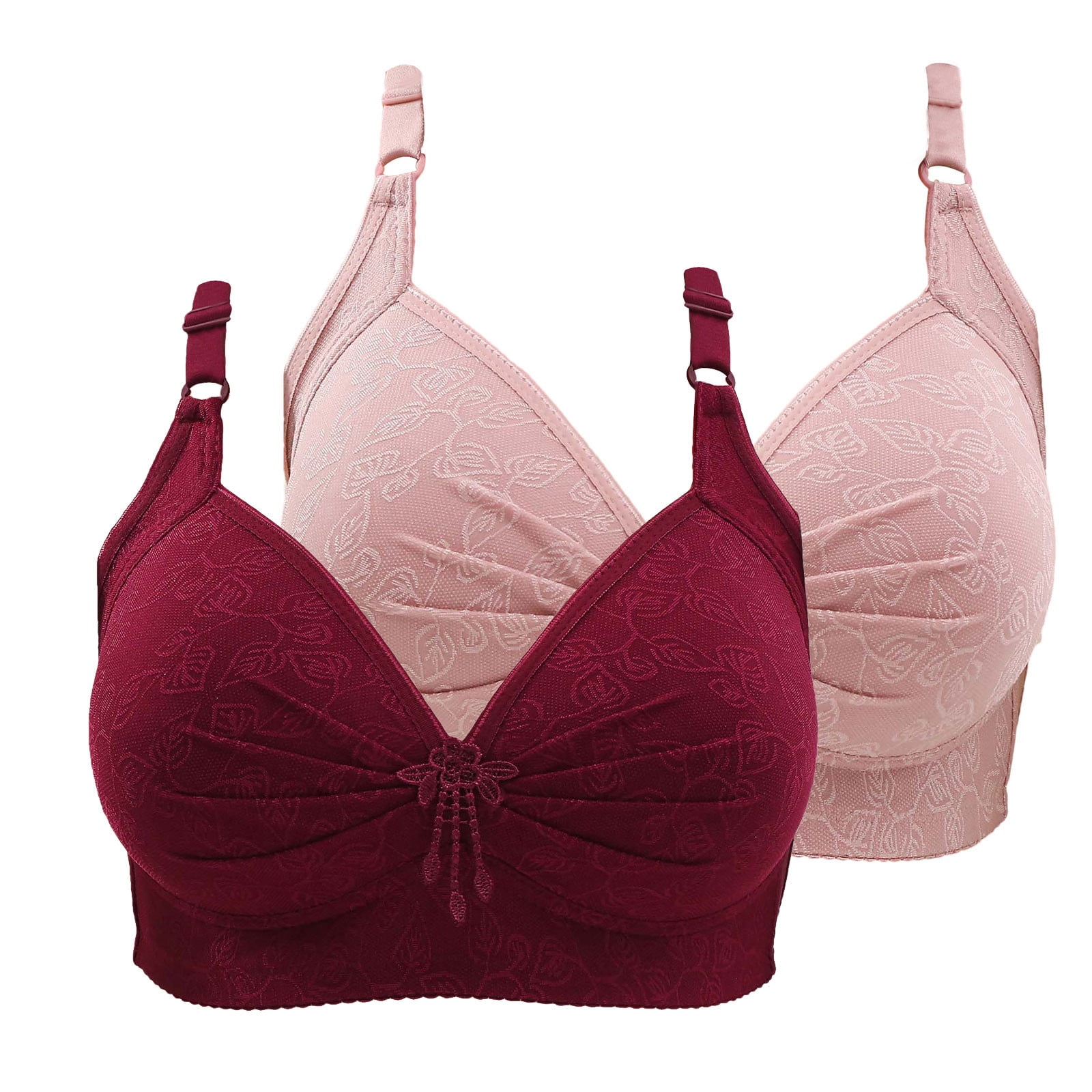 DAFPZW 2 Pack Push Up Bras Women Plus Size No Underwire Full Coverage ...