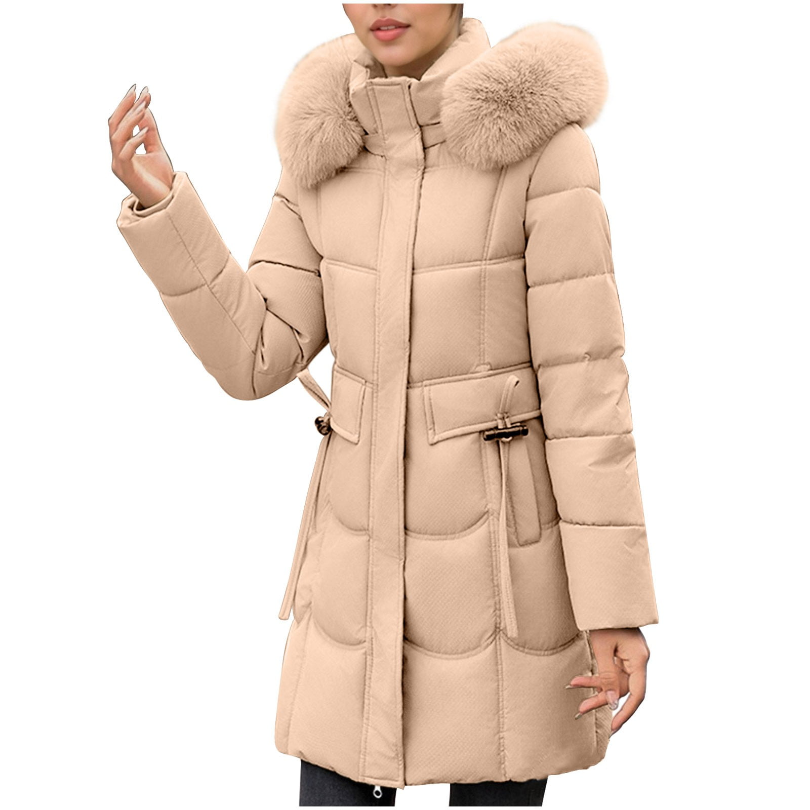 DAFPZW 2025 Winter Warm Coats for Women Fleece Puffer Jackets Long ...