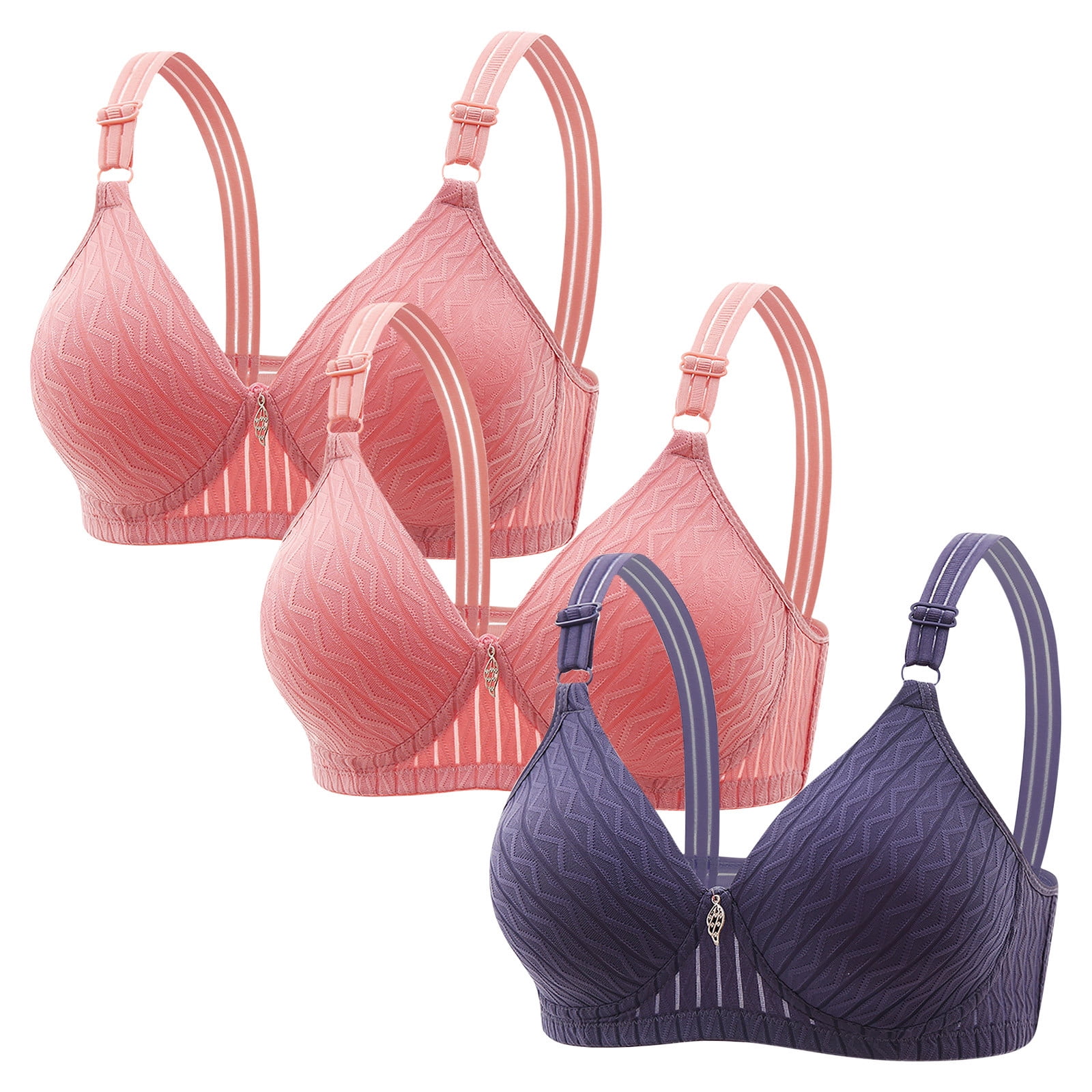 DAFPZW 3 Pack Push Up Bras Women No Underwire Full Coverage Bralette ...