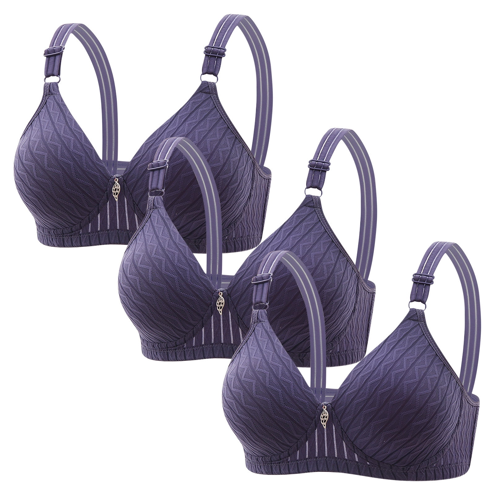 DAFPZW 3 Pack Push Up Bras Women No Underwire Full Coverage Bralette ...