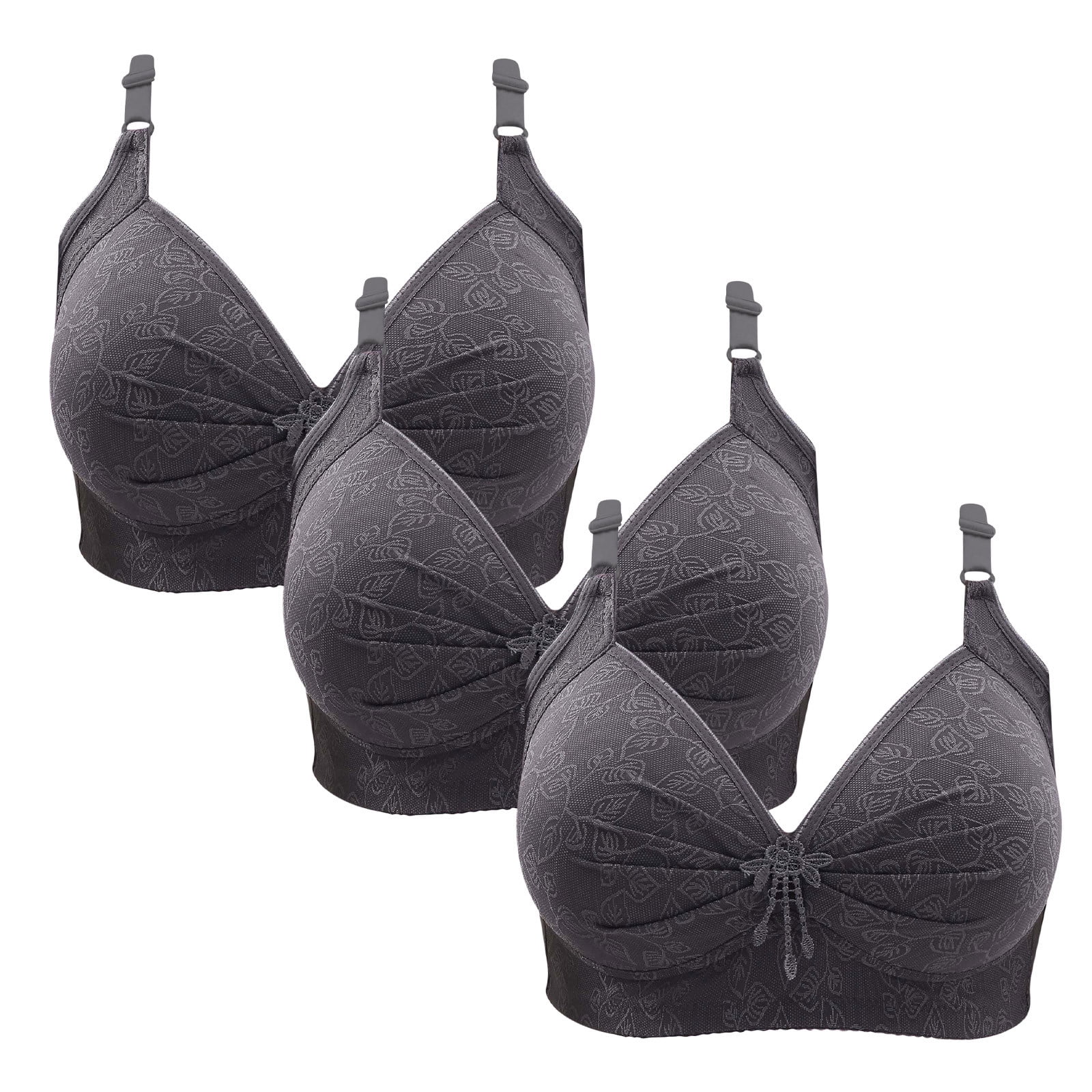 DAFPZW 3 Pack Push Up Bras Women Plus Size No Underwire Full Coverage ...