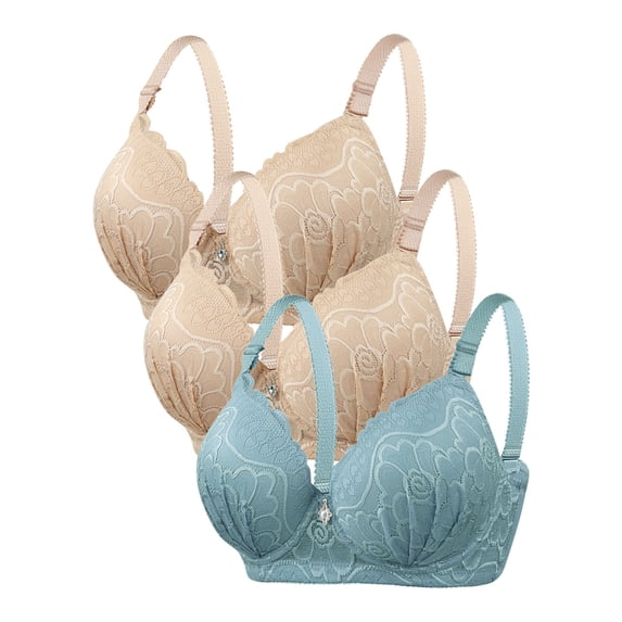 DAFPZW 3 Pack Women's Push up Bra Lightly Lined Demi Bra Underwire All ...