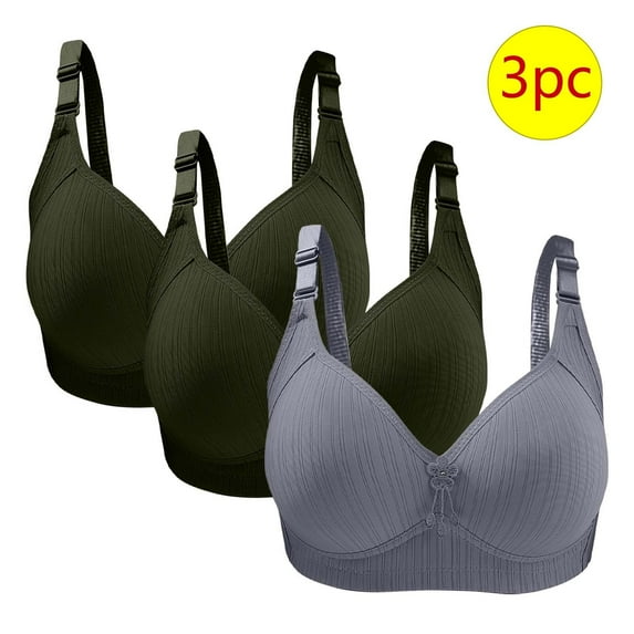 DAFPZW 3PC Underwire Bras for Women Full Coverage Wireless Support ...