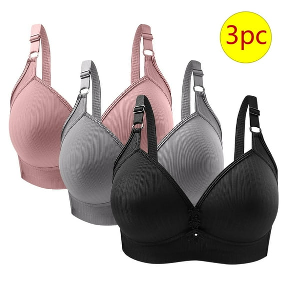 DAFPZW 3PC Women's Full Coverage Bras Plus Size Comfortable Minimizer ...