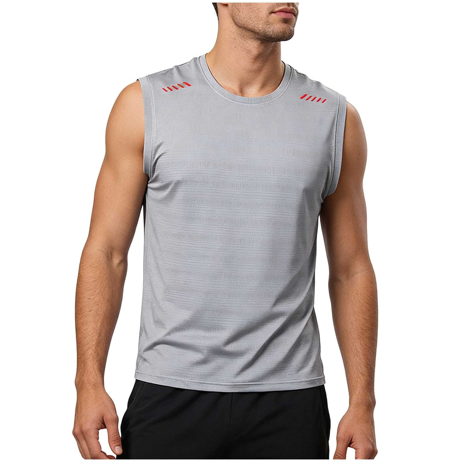 DAFPZW Cooling Tank Tops for Men Sleeveless Crew Neck Basic Gym Vest ...