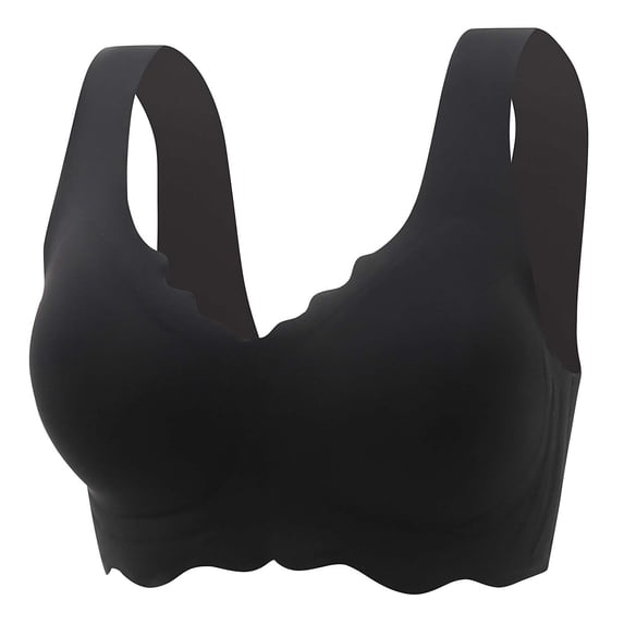 DAFPZW Deep V Seamless Bras for Women Scalloped Edges Wireless Bralette ...