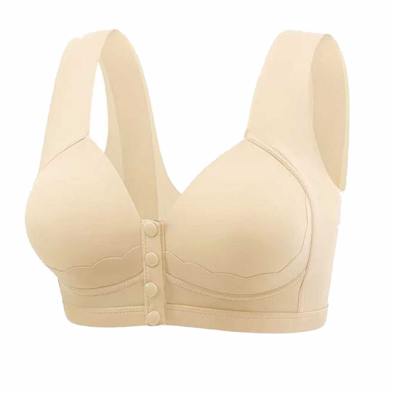 DAFPZW Front Closure Bra for Seniors, Wireless U-Back Bra for Older ...
