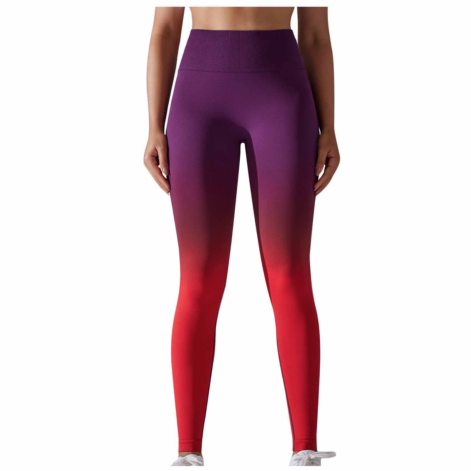 DAFPZW Gradient Leggings for Women Seamless Fitness Running Tights High ...
