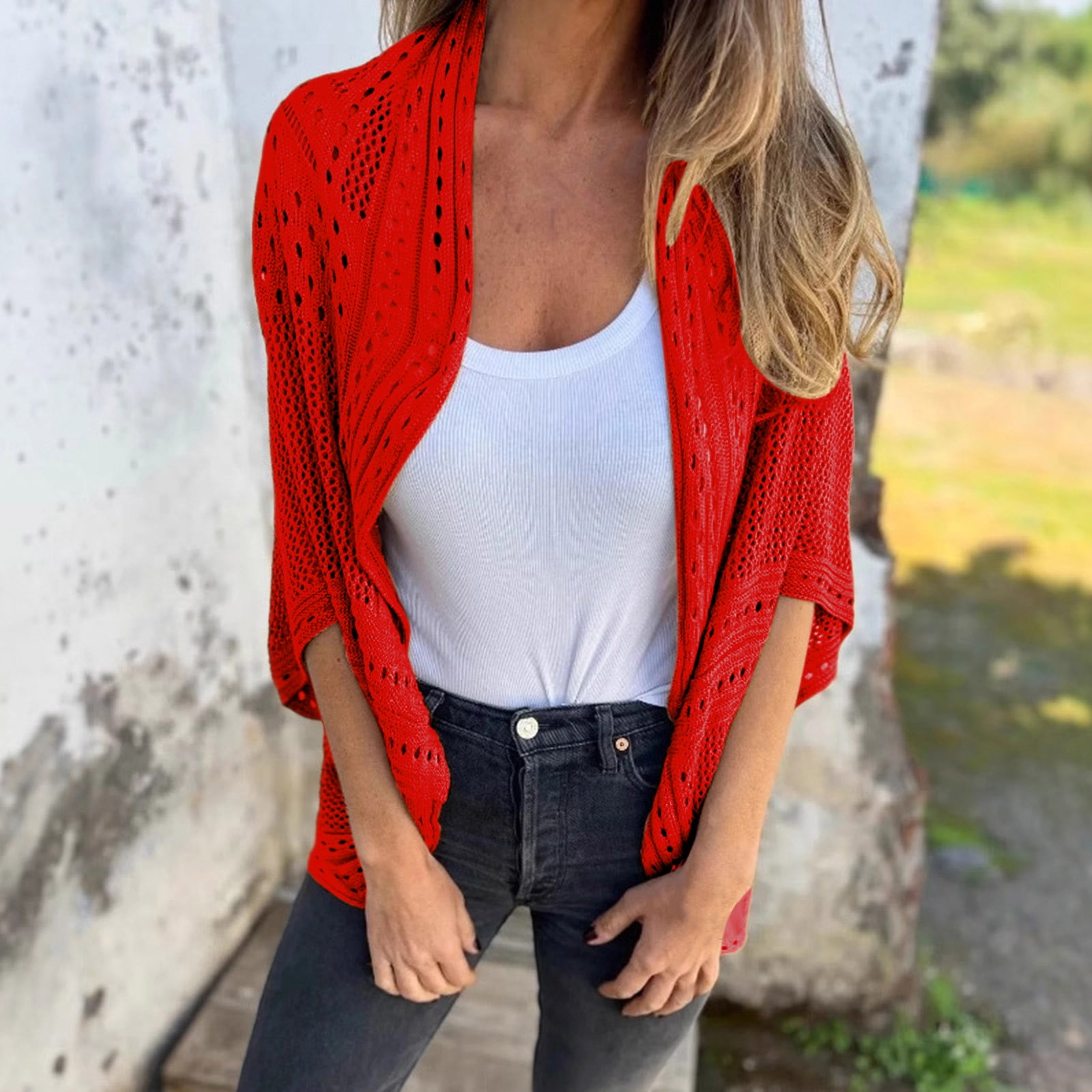 DAFPZW Lightweight Summer Cardigan for Women Short Sleeve V Neck ...
