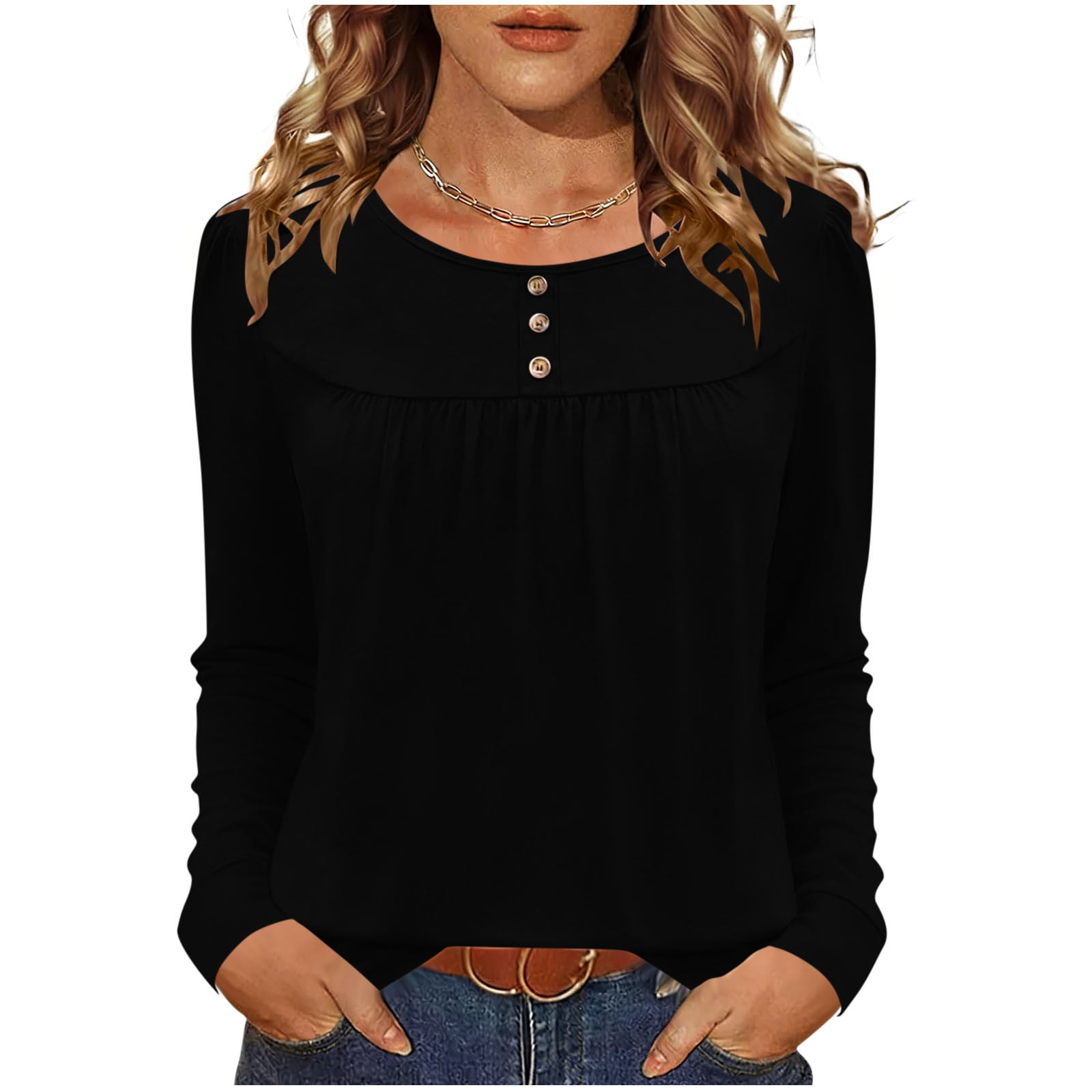 DAFPZW Long Sleeve Womens Tops 2026 Spring Summer Trendy Tee Shirts ...