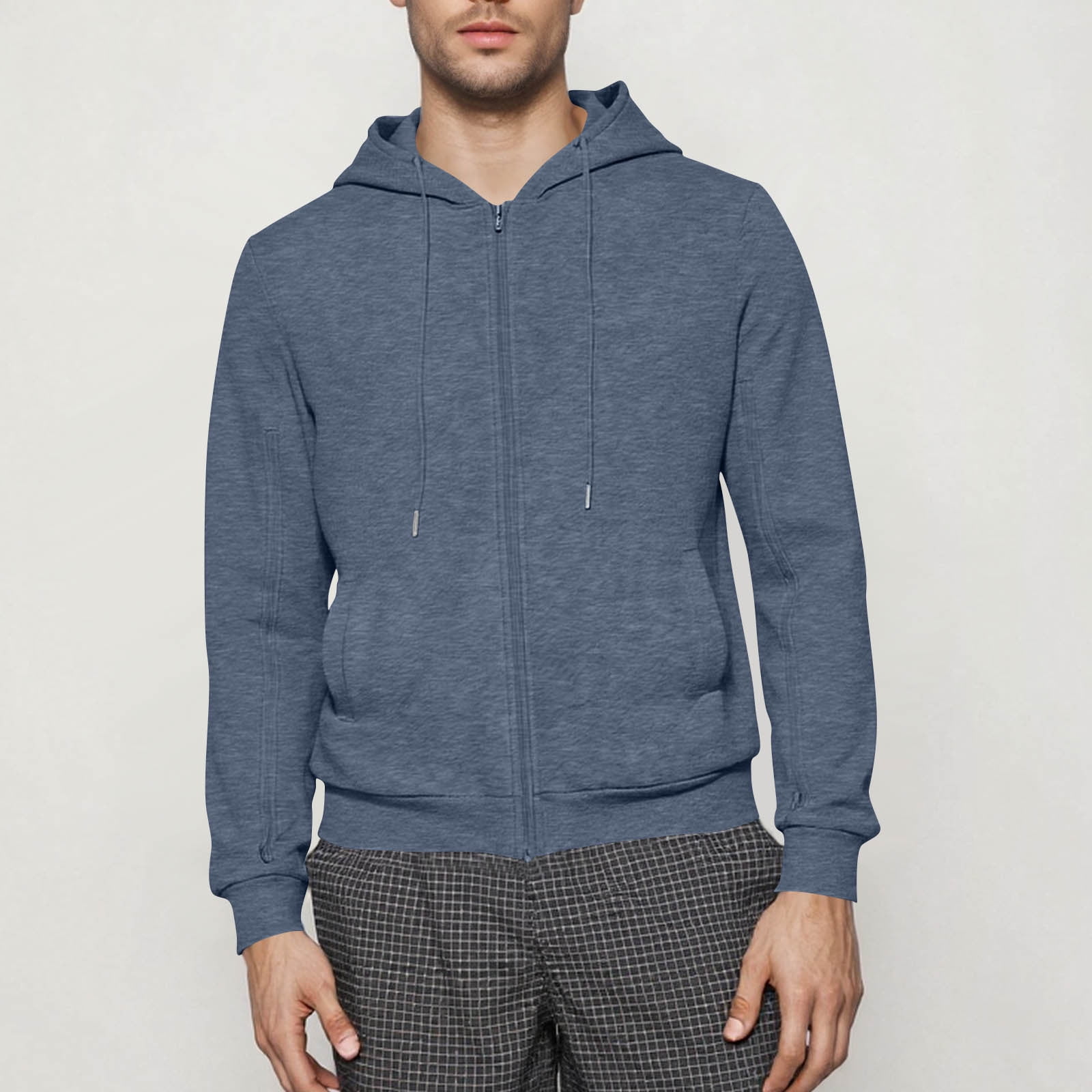 DAFPZW Men Dialysis Sweatshirt with Arm Zipper Full Zip Fleece Hoodie ...