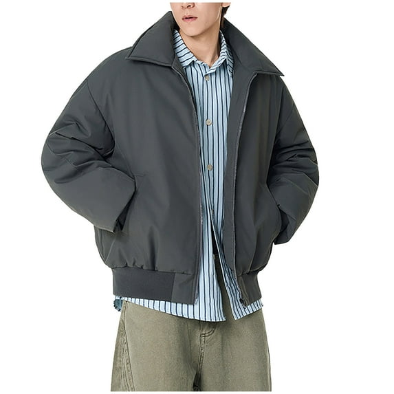 DAFPZW Men's Bomber Down Jacket Winter Warm Thicken Puffer Coats ...