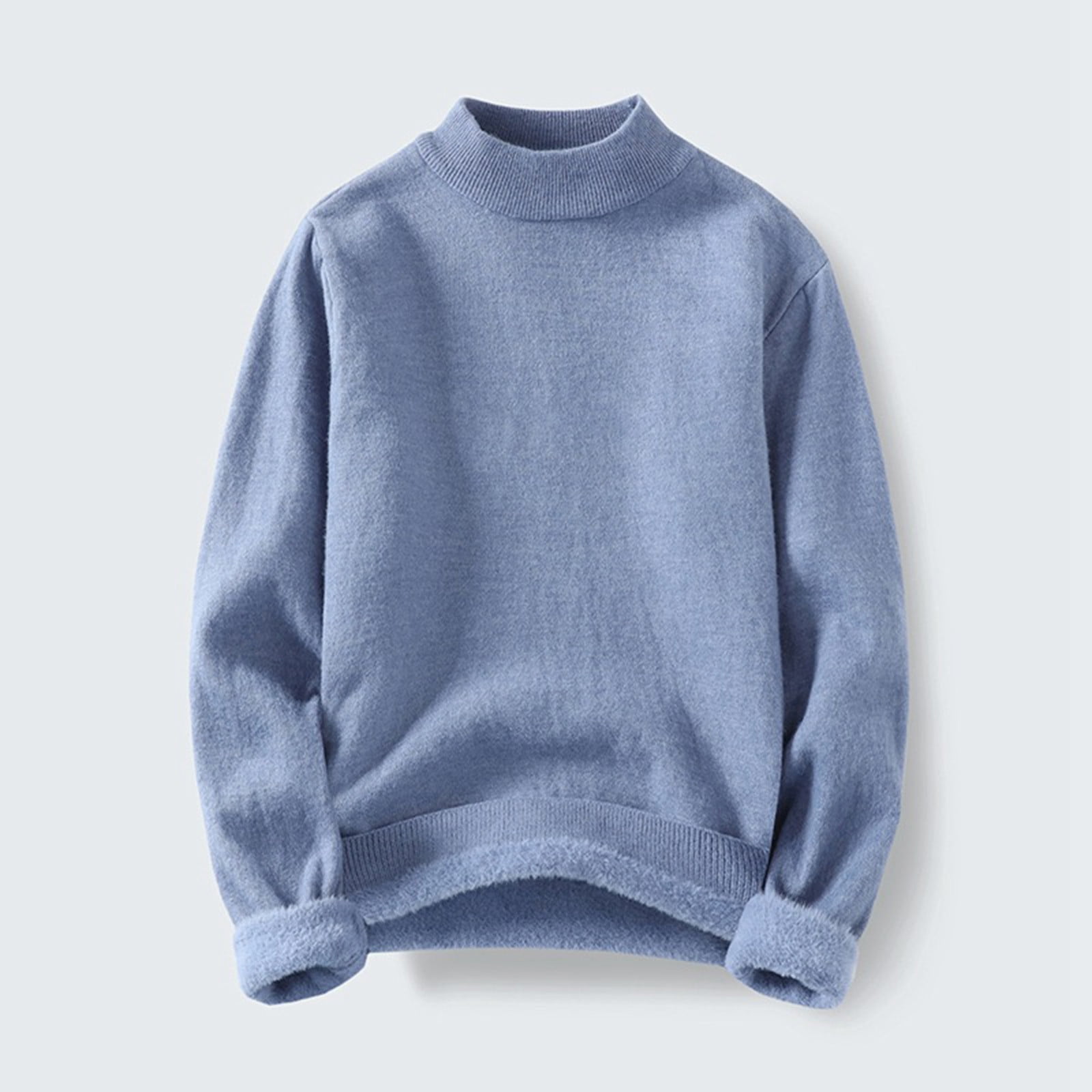 DAFPZW Men's Chunky Knit Sweater Warm Sherpa Fleece Lined Pullovers ...