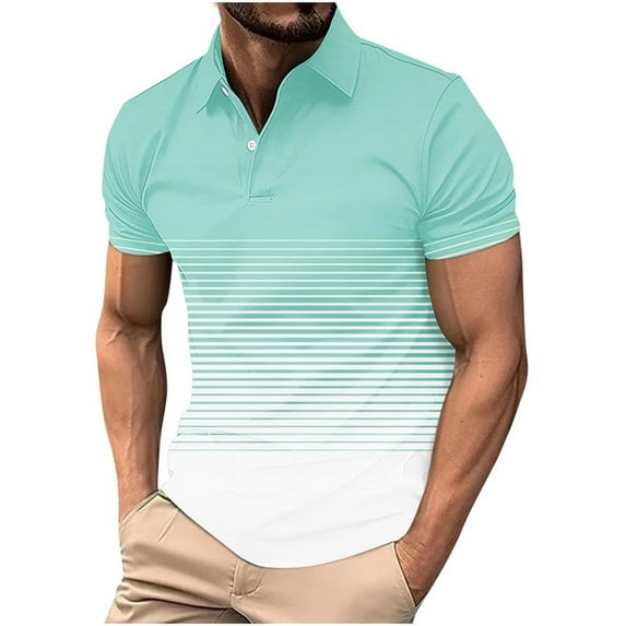 DAFPZW Men's Golf Shirts Short Sleeve Casual T-Shirt Color Block Slim ...