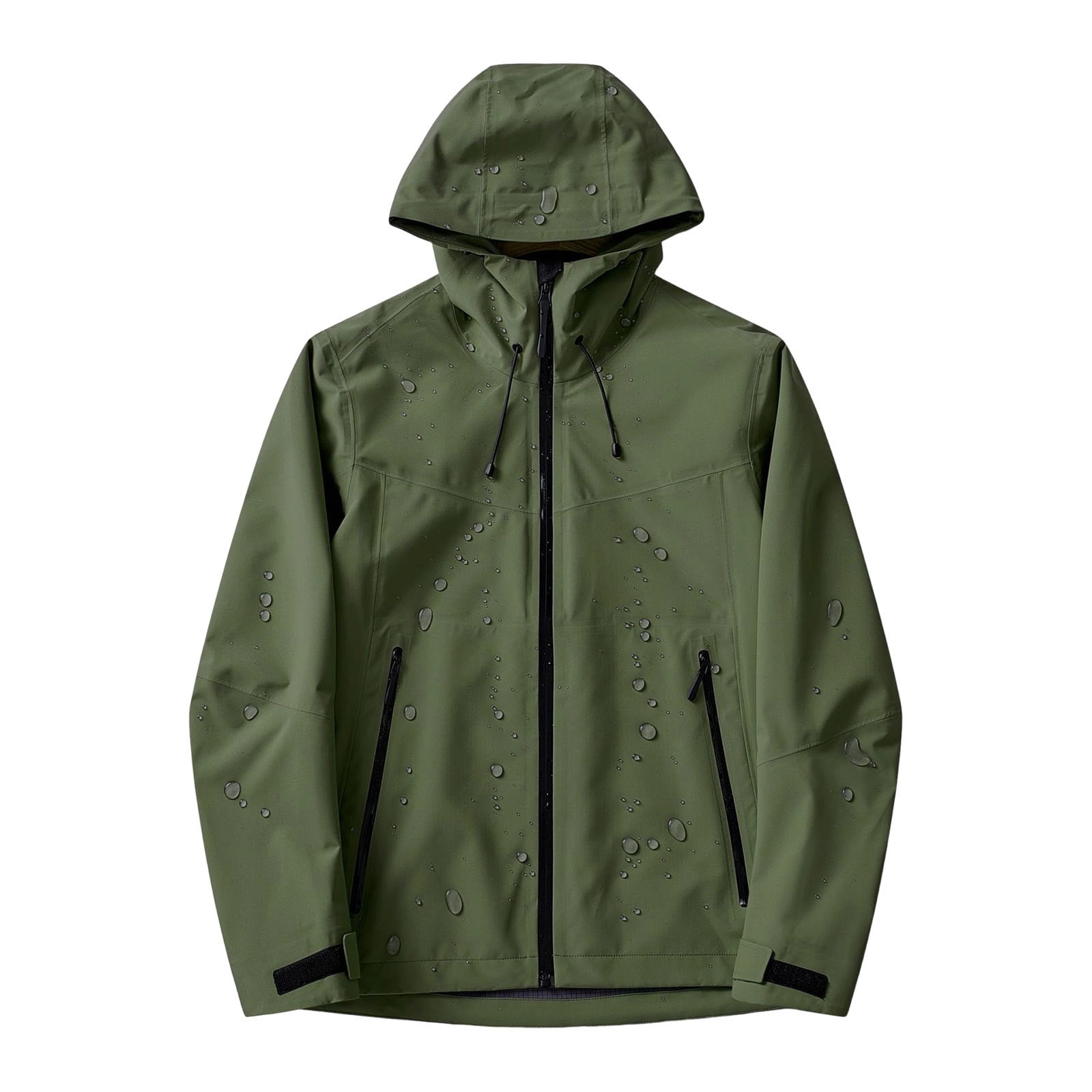 DAFPZW Men's Hooded Rain Jacket Outdoor Waterproof Lightweight Packable ...