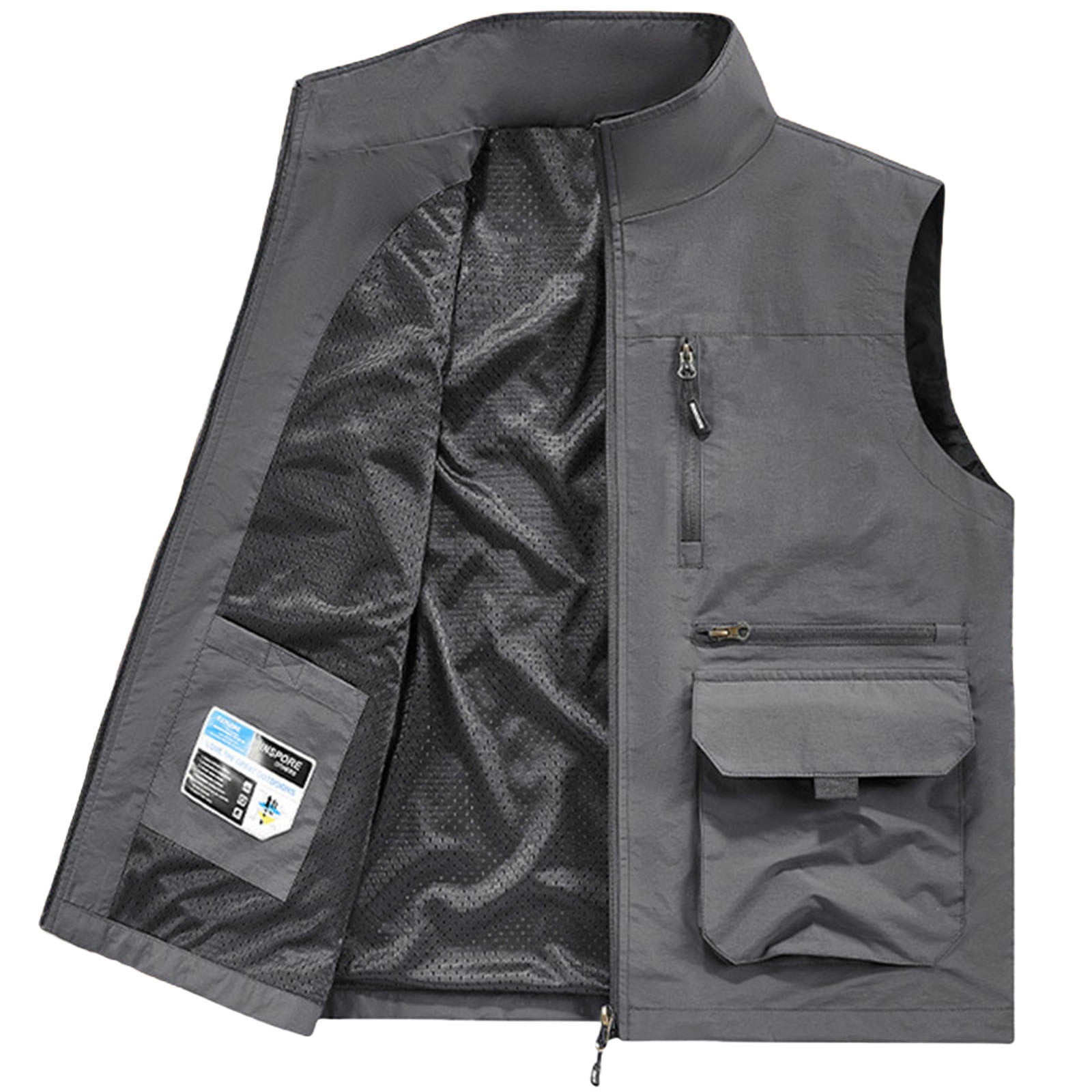 DAFPZW Men's Lightweight Outdoor Travel Work Vest with Multi-Pockets ...