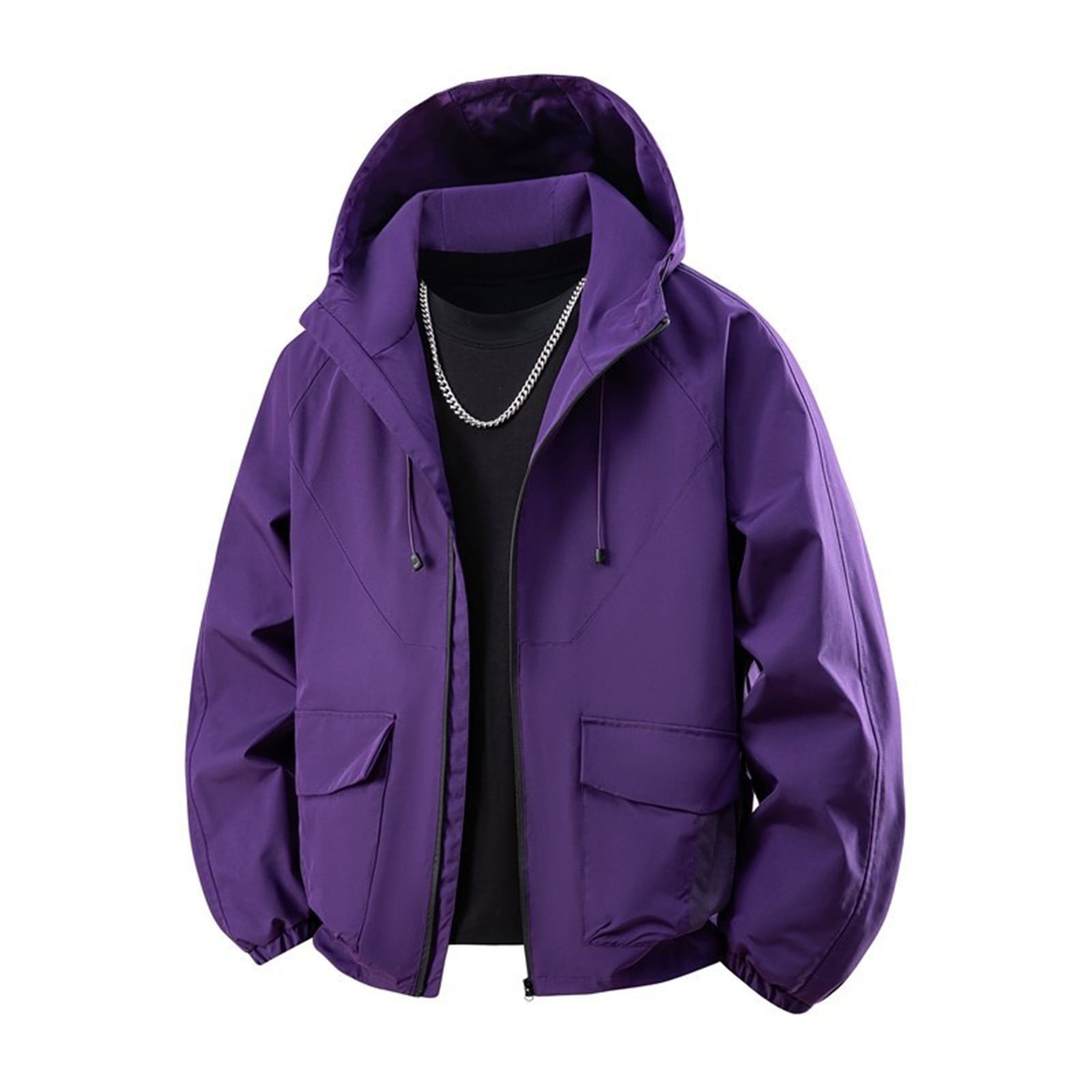 DAFPZW Men's Lightweight Rain Jacket Hooded Waterproof Windproof ...