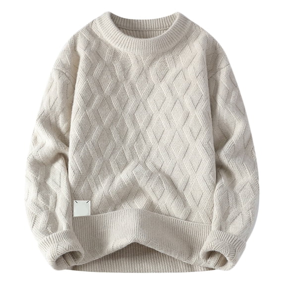 DAFPZW Men's Quarter Zip Pullover Sweater Cable Knit Casual Mock Neck ...