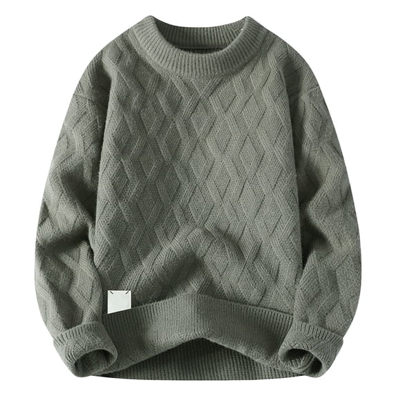 DAFPZW Men's Quarter Zip Pullover Sweater Cable Knit Casual Mock Neck ...