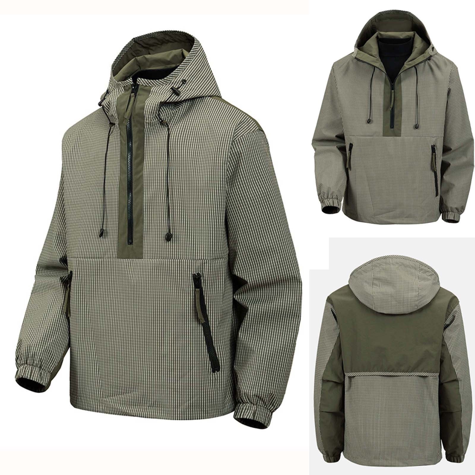 DAFPZW Men's Rain Jacket Waterproof Lightweight Packable Raincoat ...