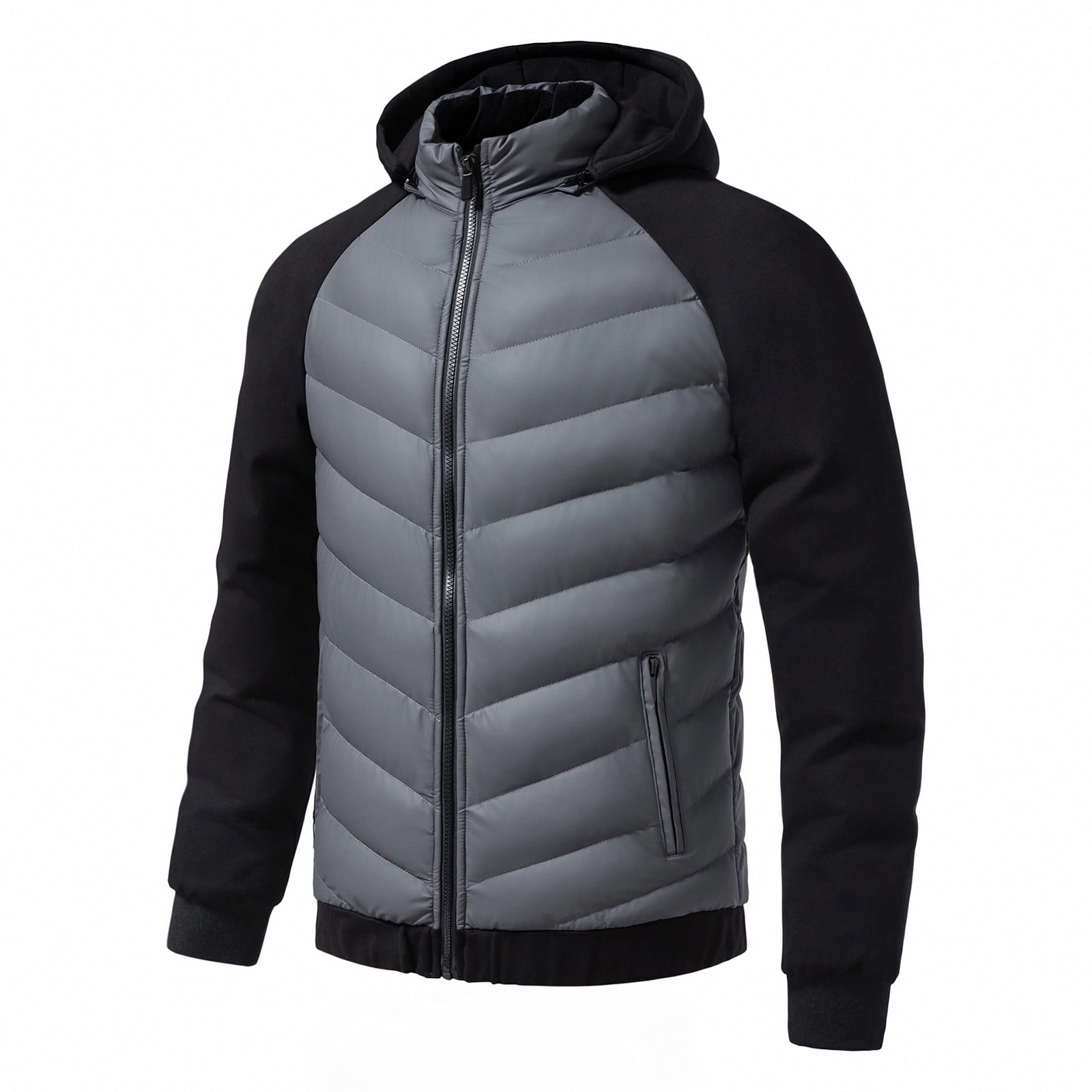 DAFPZW Men’s Winter Puffer Jacket Hooded Quilted Coat Warm Insulated ...
