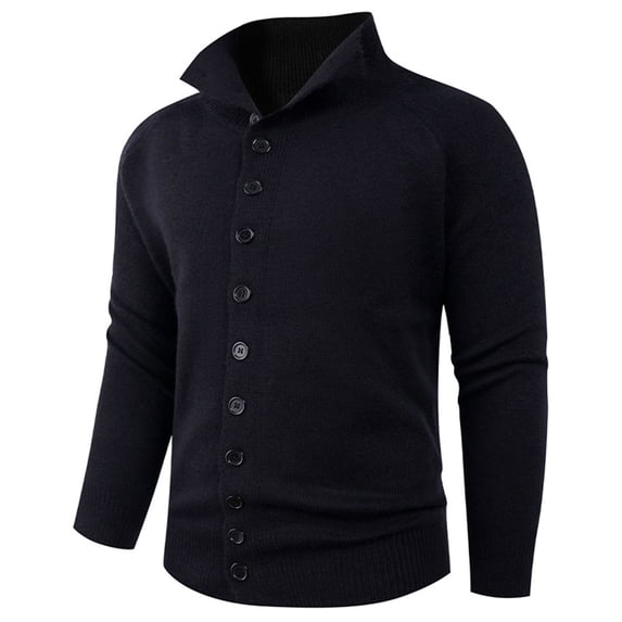 DAFPZW Mens Cardigan Sweater Button Down Stand Collar Coats Fashion ...