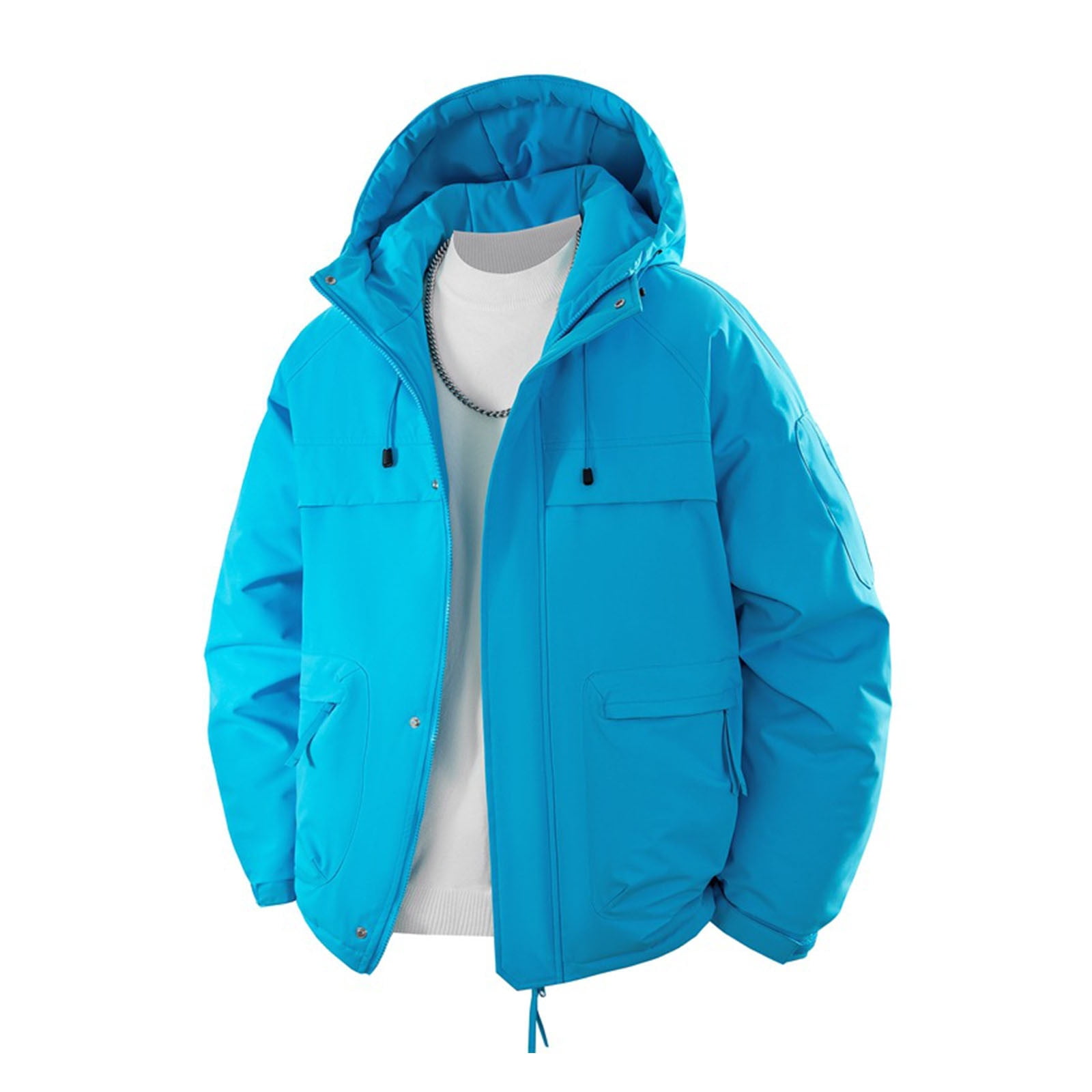 DAFPZW Mens Hooded Waterproof Puffer Jackets Thicken Warm Winter Coats ...