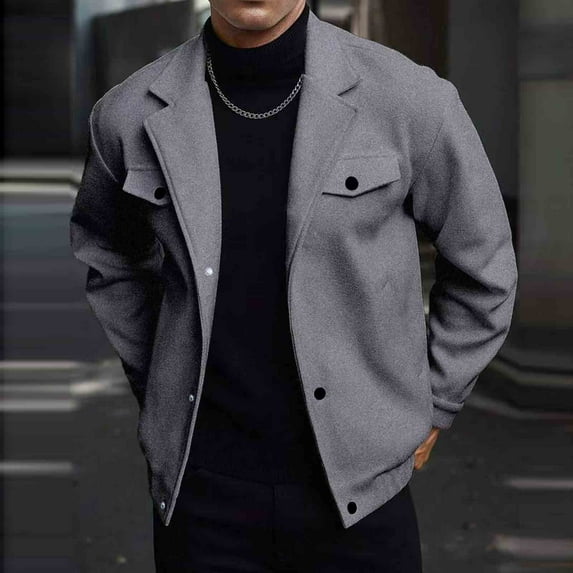 DAFPZW Mens Lightweight Jacket, Button Up Cotton Casual Vintage Classic ...