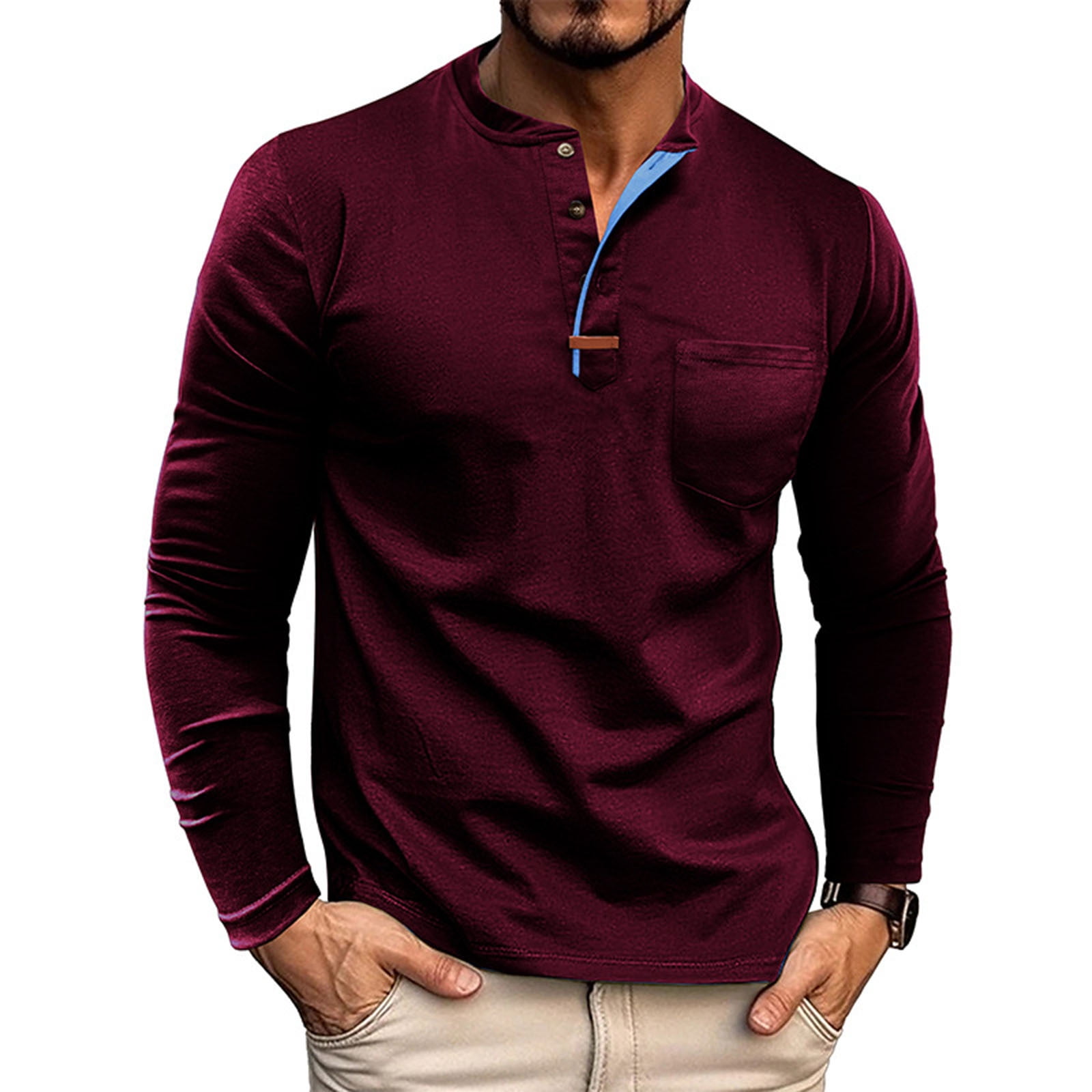 DAFPZW Mens Shirts Short Sleeve Casual Button T-Shirts Basic Tee Shirts ...